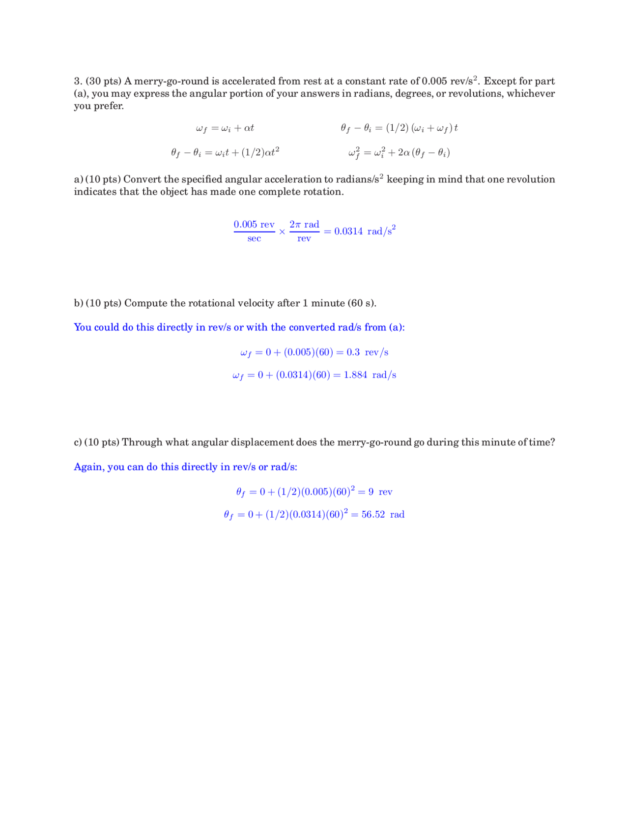 Angular Portion Introduction To Physics Solved Exam Docsity