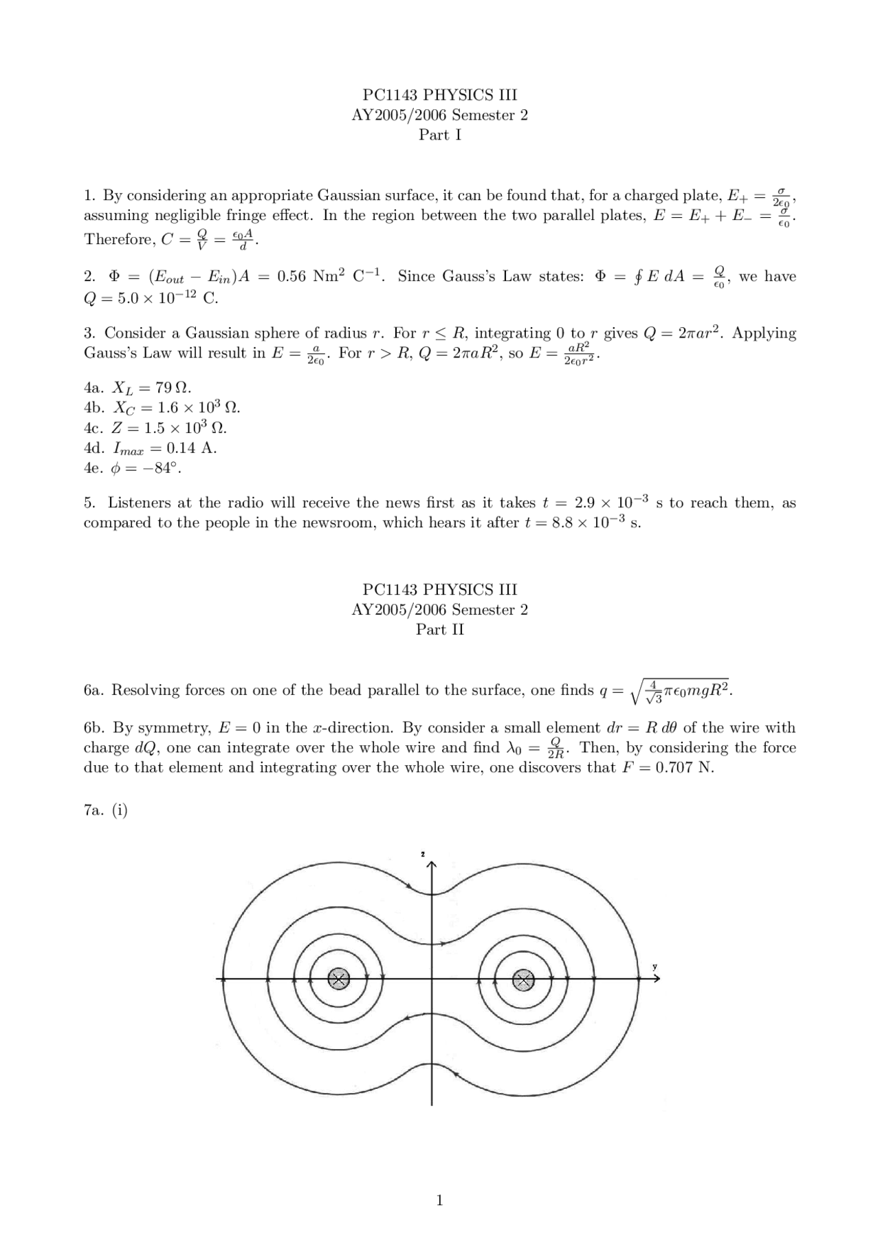 Gaussian Surface Physics Past Exam Docsity