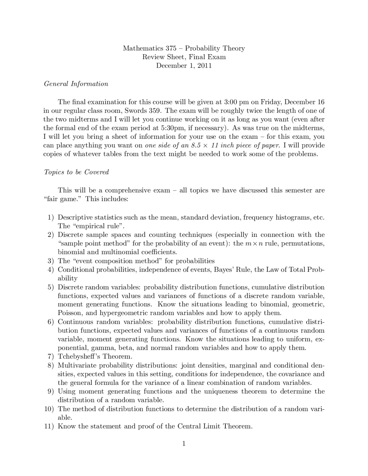 Descriptive Statistics Probablity Exam Docsity