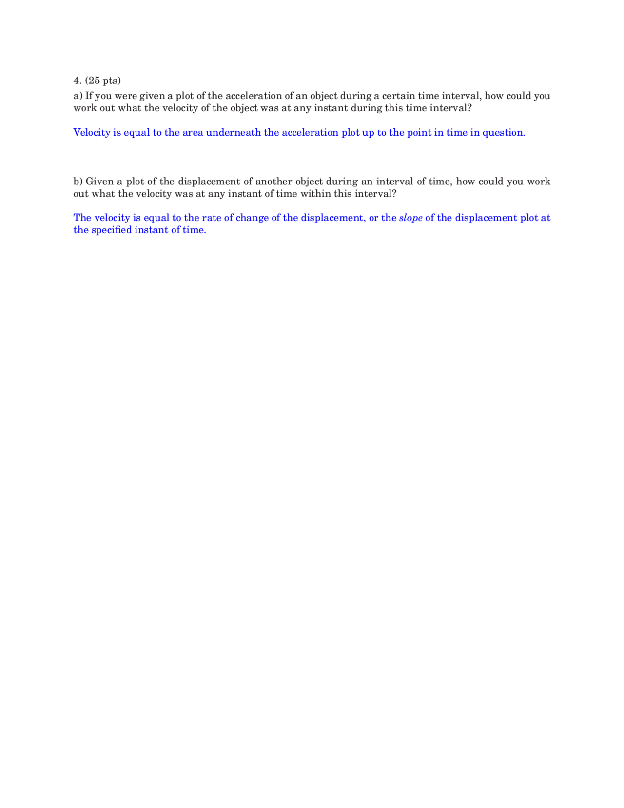 Certain Time Interval Introduction To Physics Solved Exam Docsity