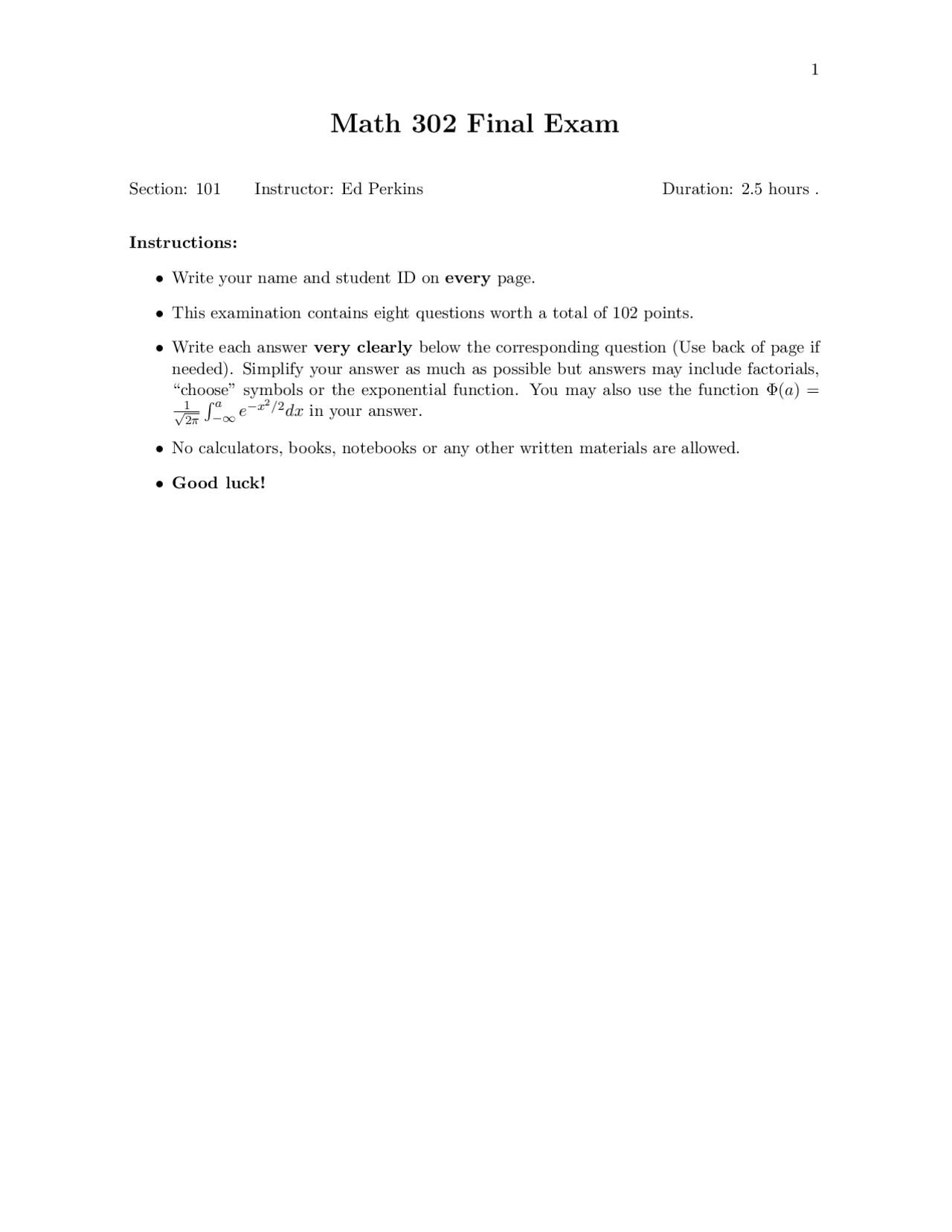 Cumulative Distribution Function Probablity Exam Docsity