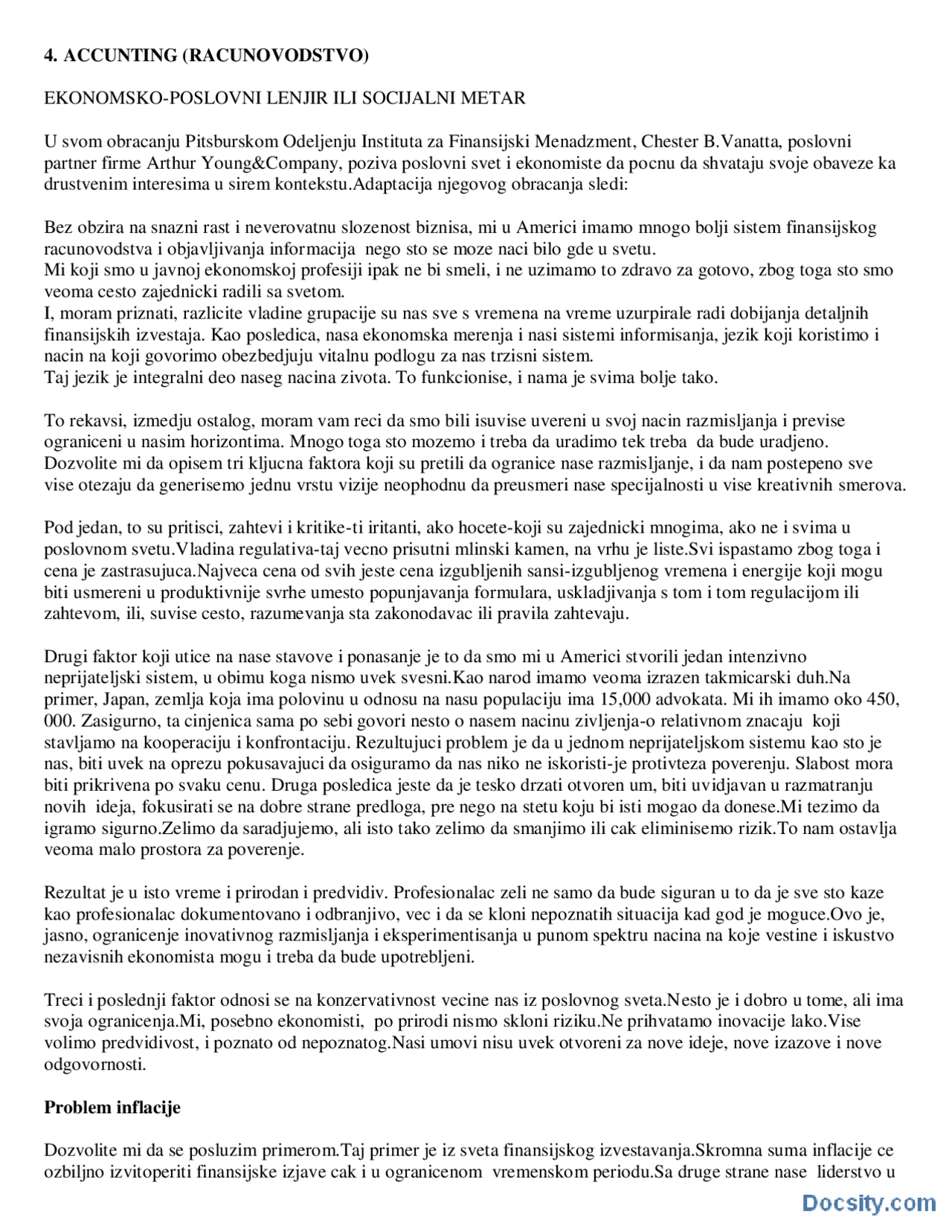 Accounting - Skripta - Fakultet organizacionih nauka - razno | Rezime' predlog Informatika - Docsity