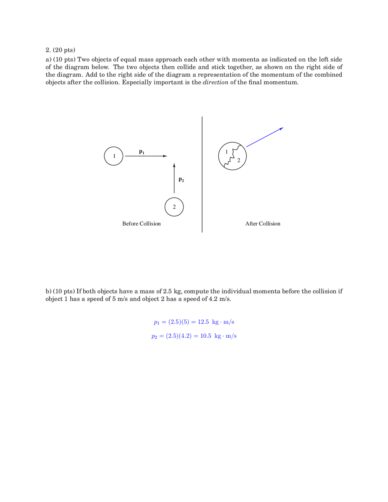 Objects Of Equal Mass Introduction To Physics Solved Exam Docsity