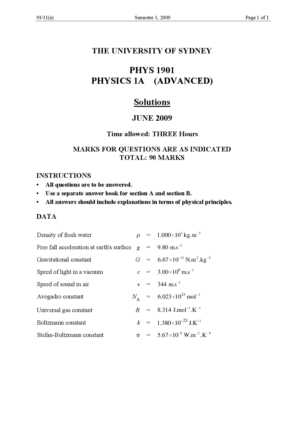 Artificial Gravity Advanced Physics Solved Exam Docsity