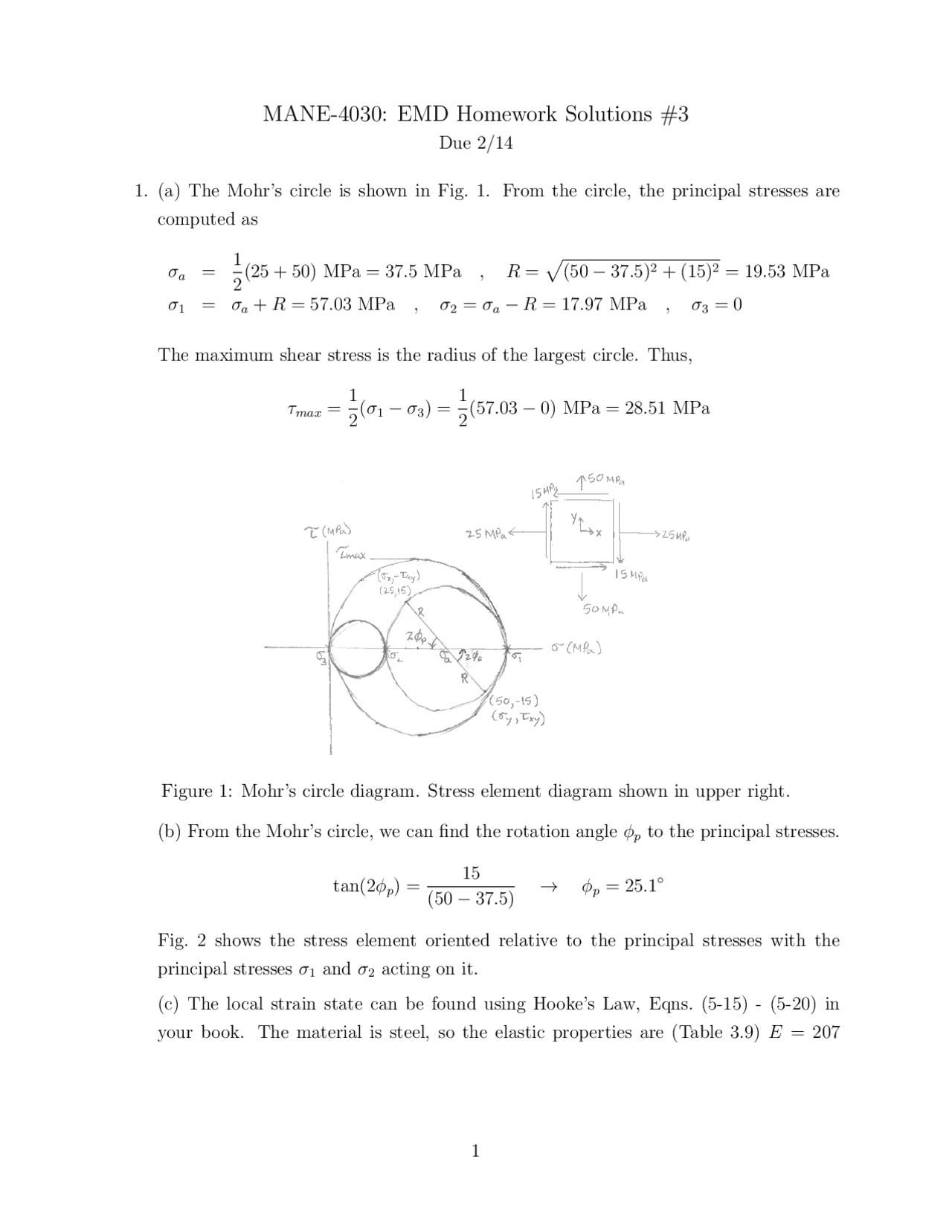 Elements of Mechanical Design - Homework 03 - Solutions | MANE 4030 ...
