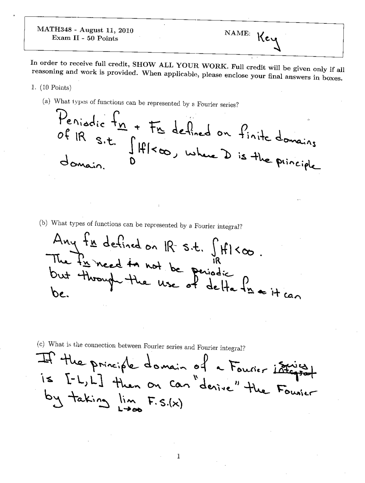 Symmetry Fourier Analysis Solved Exam Docsity