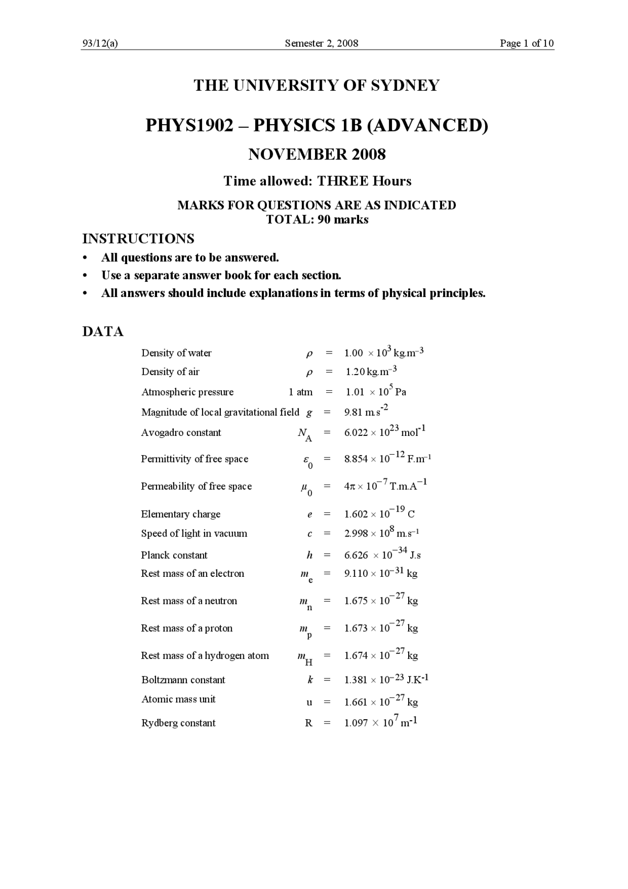 Density of Cork - Advanced Physics - Exam | Exams Advanced Physics ...