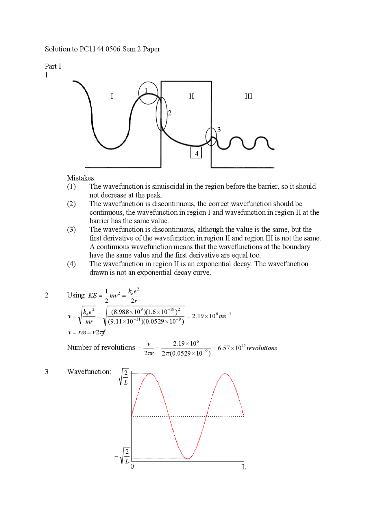 Sinuisoidal in Region - Physics - Solved Past Exam - Docsity