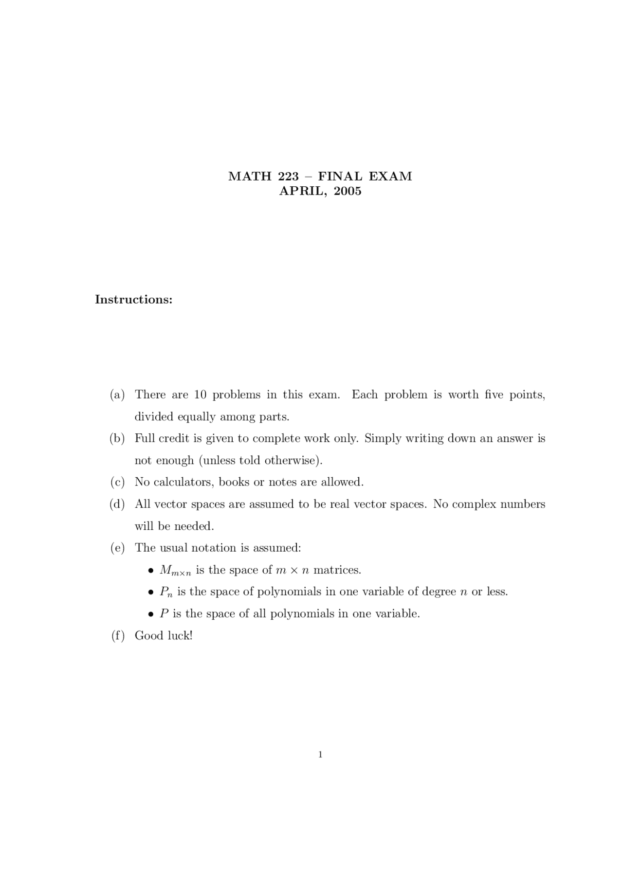 Palindromic Polynomials - Linear Algebra - Exam | Exams Linear Algebra ...
