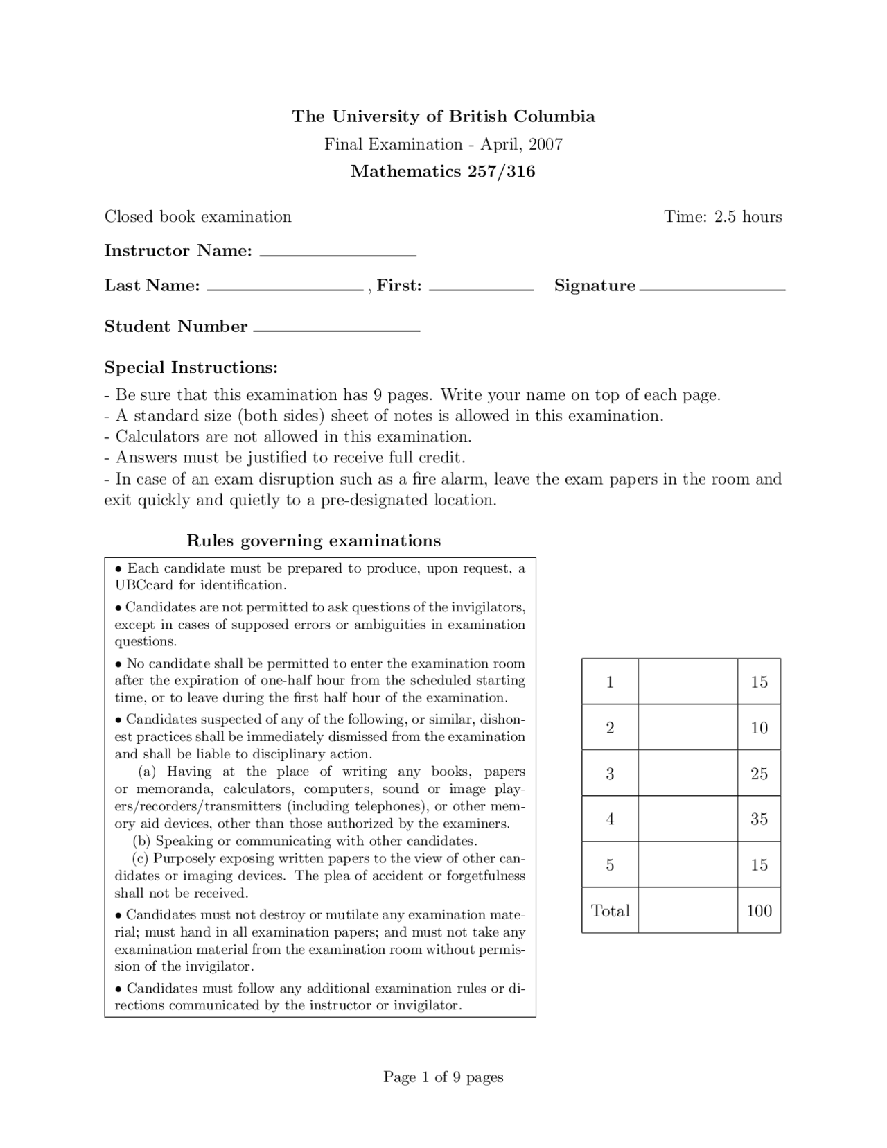 Fourier Sine Series Elementary Differential Equations Exam Docsity