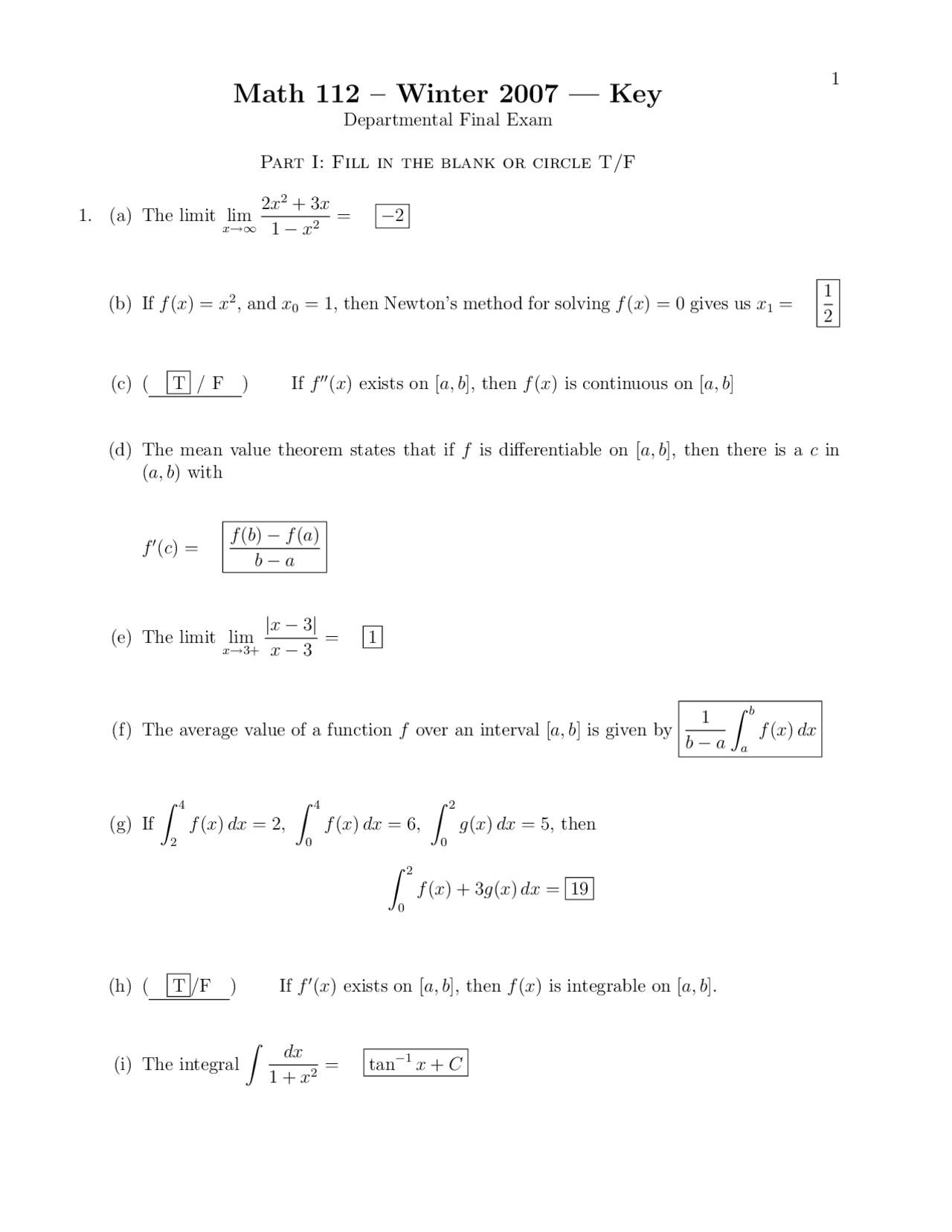 Newtons Method Calculus Solved Exam Docsity