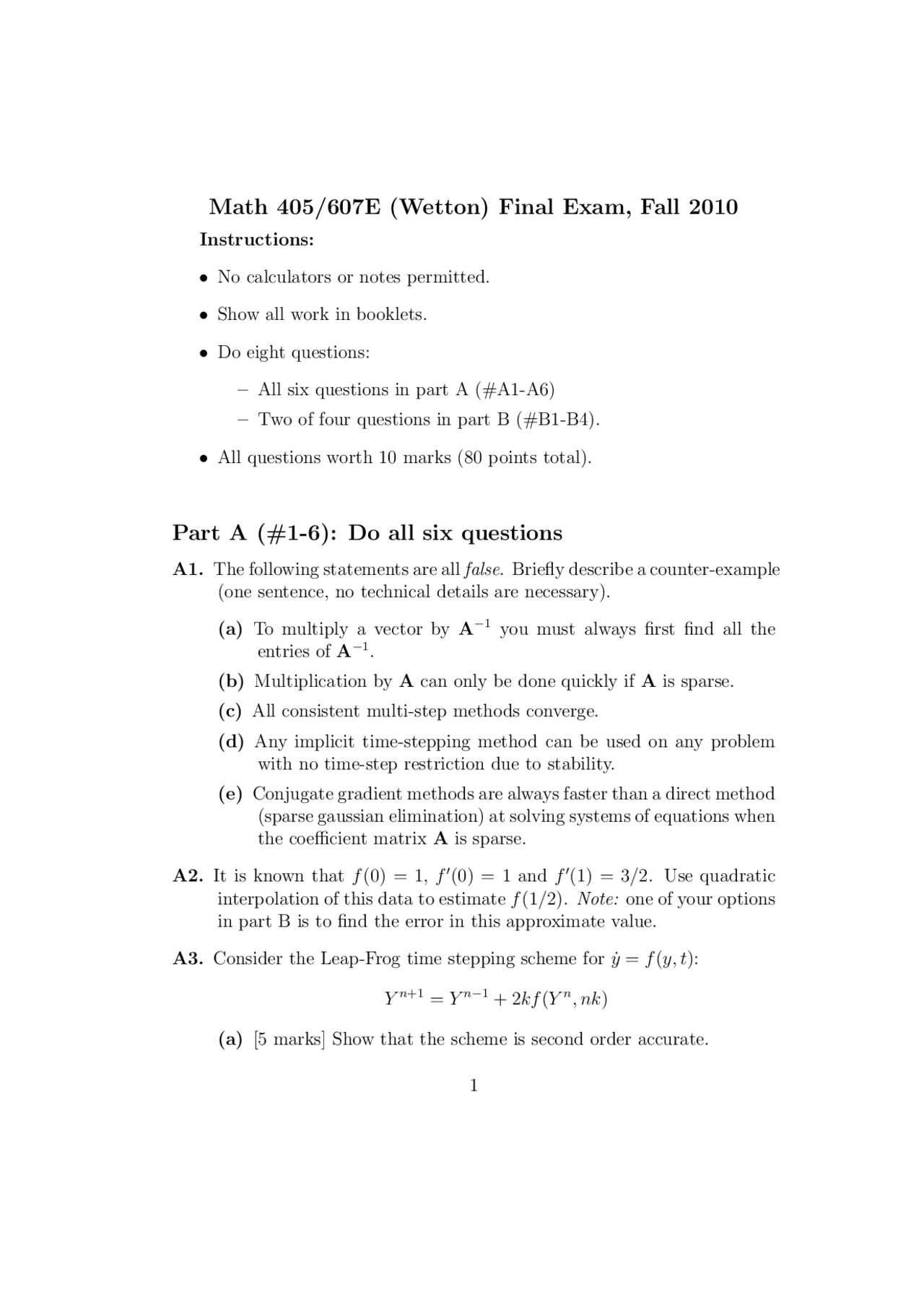 Quadratic Equation Mathematics Exam Docsity