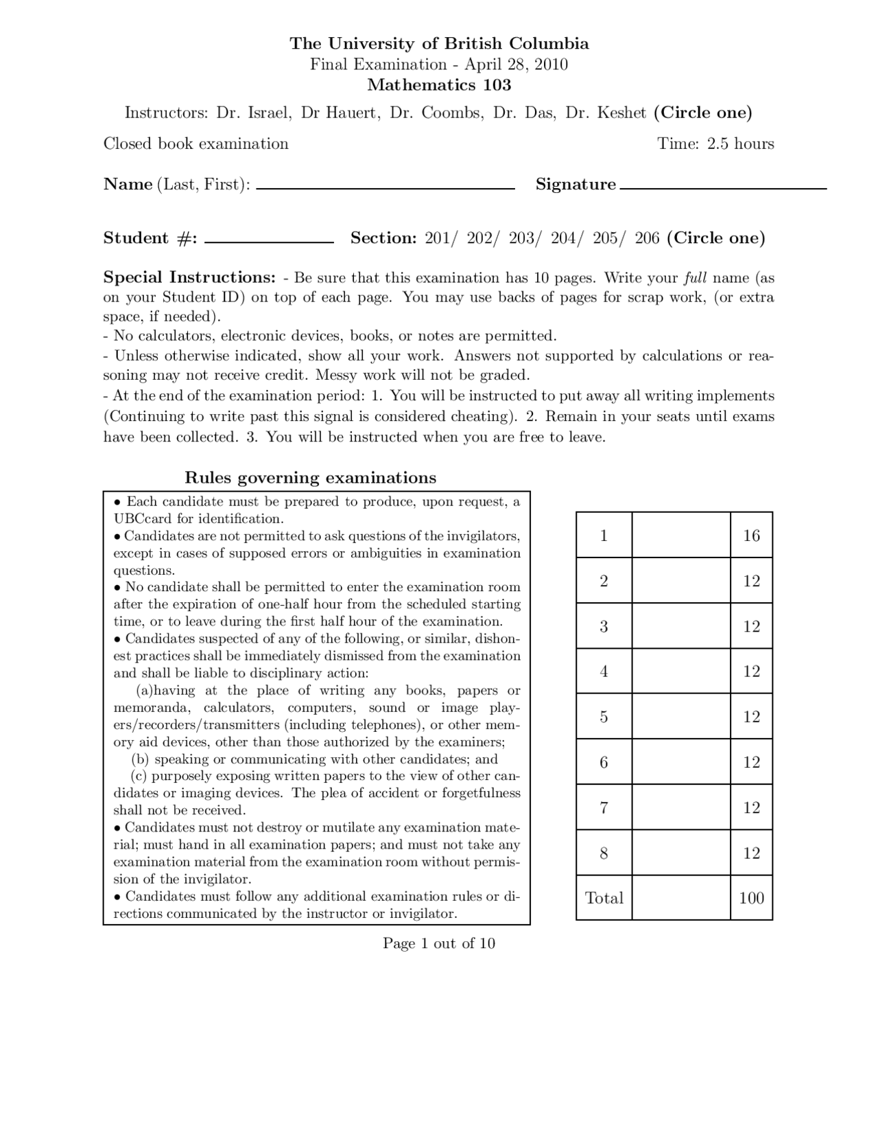 Fundamental Theorem Integral Calculus Exam Docsity
