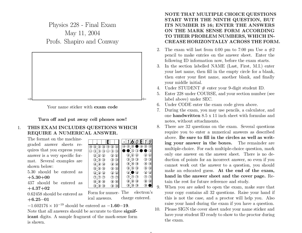 Wavelength in Air - Optics and Modern Physics - Past Paper - Docsity