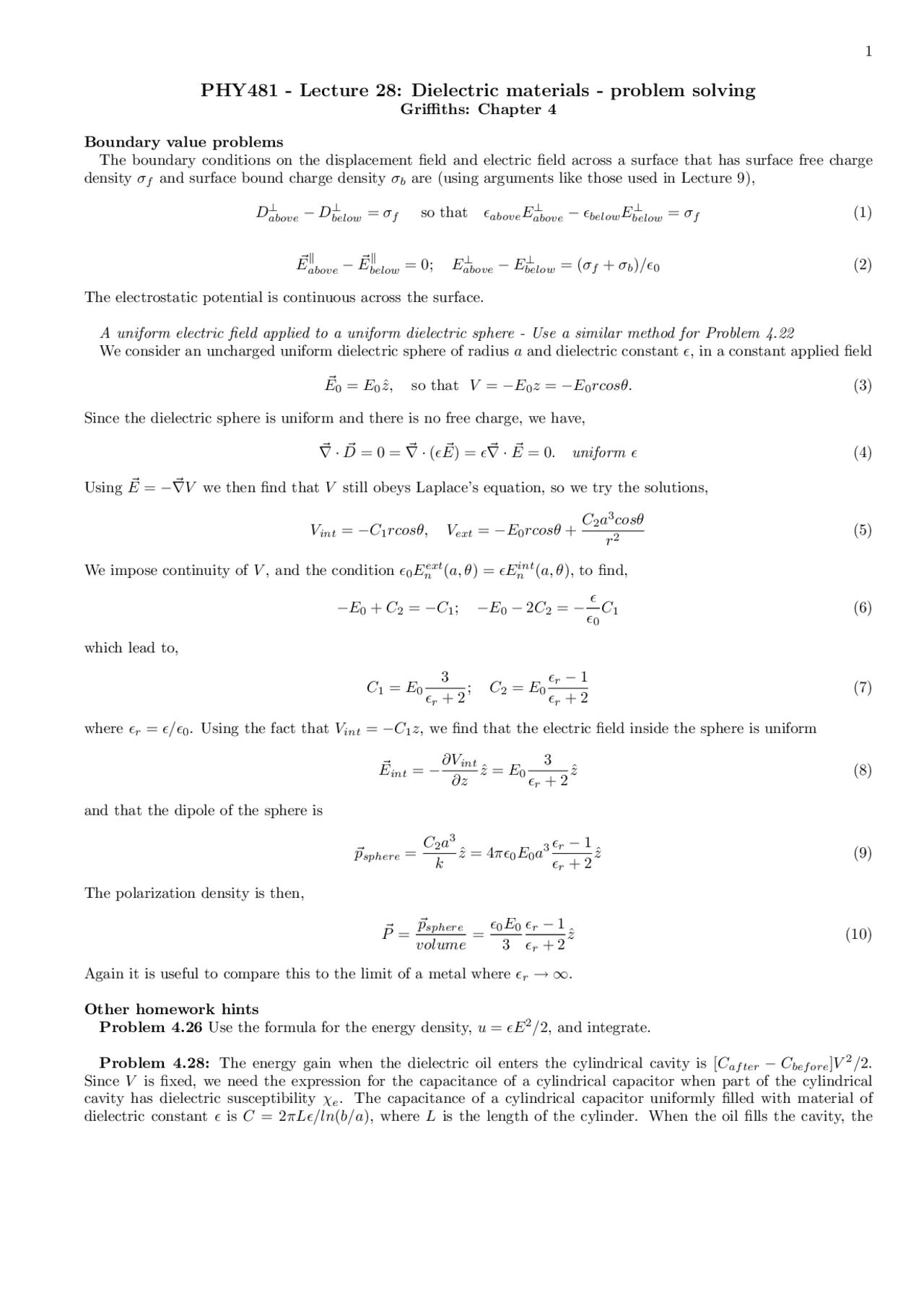 Boundary Value Problems Electricity And Magnetism Lecture Notes