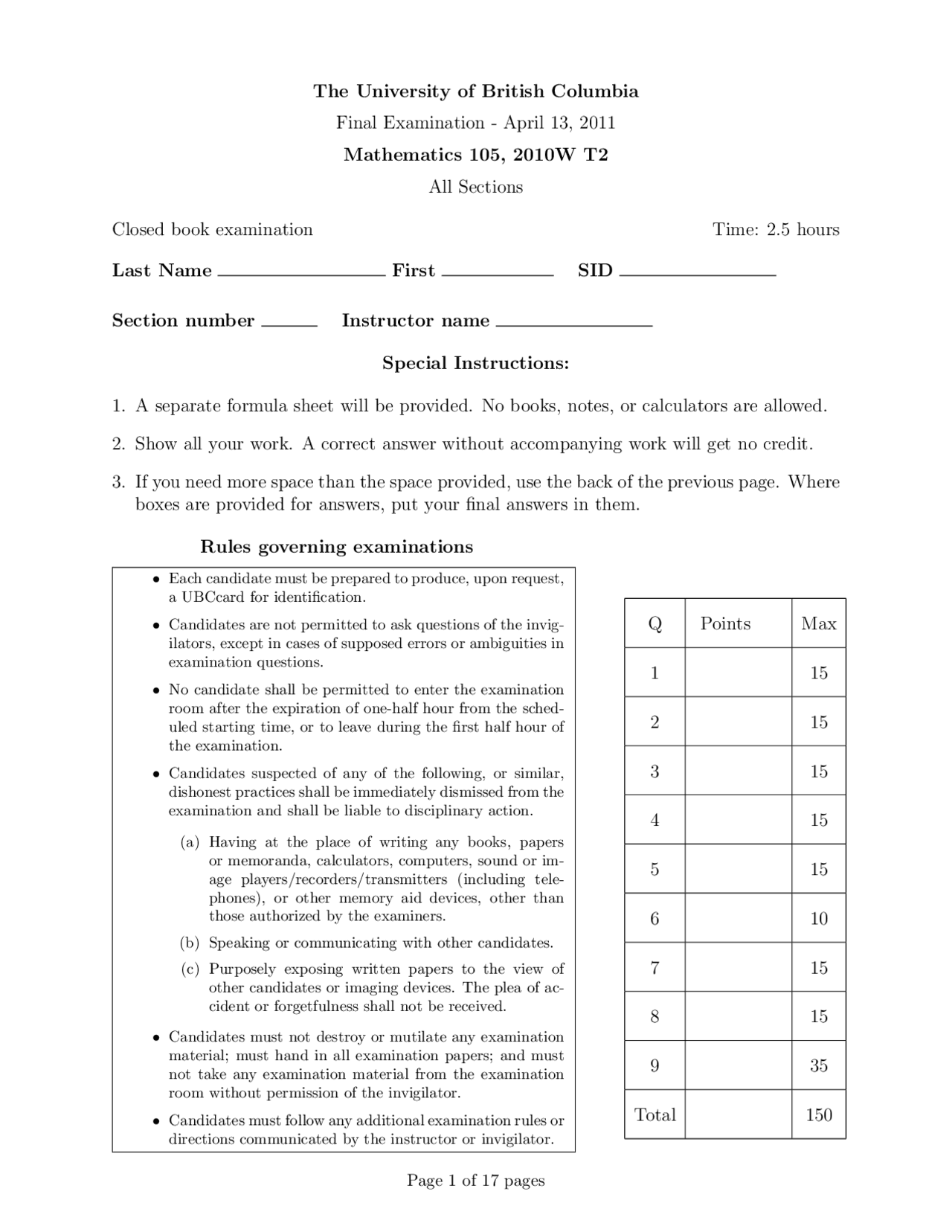 Indefinite Integral Mathematics Exam Docsity