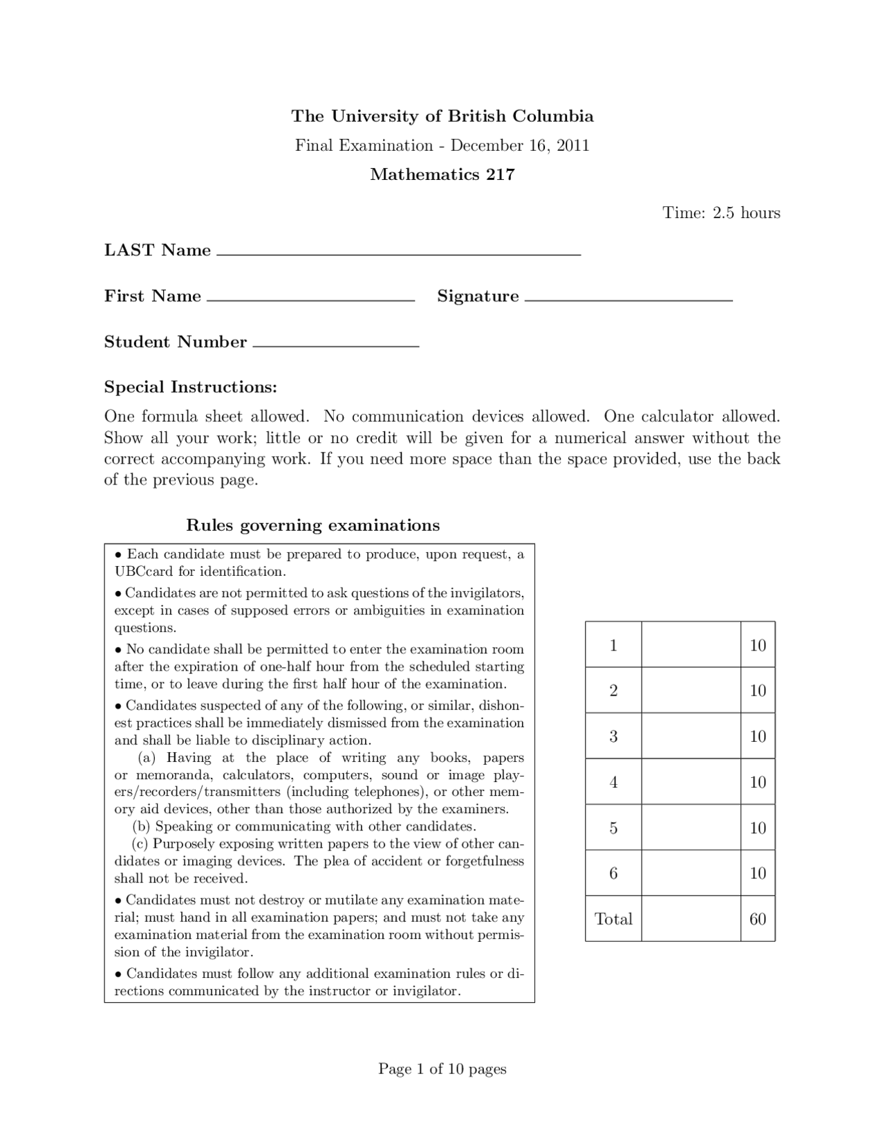 Counterclockwise - Mathematics - Exam - Docsity