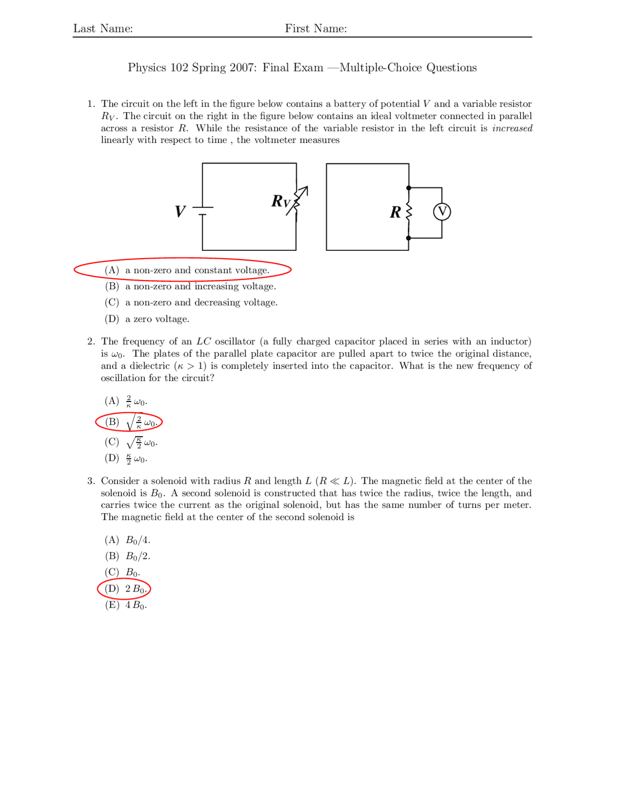 Resistance Of Variable Resistor Electricity And Magnetism Solved