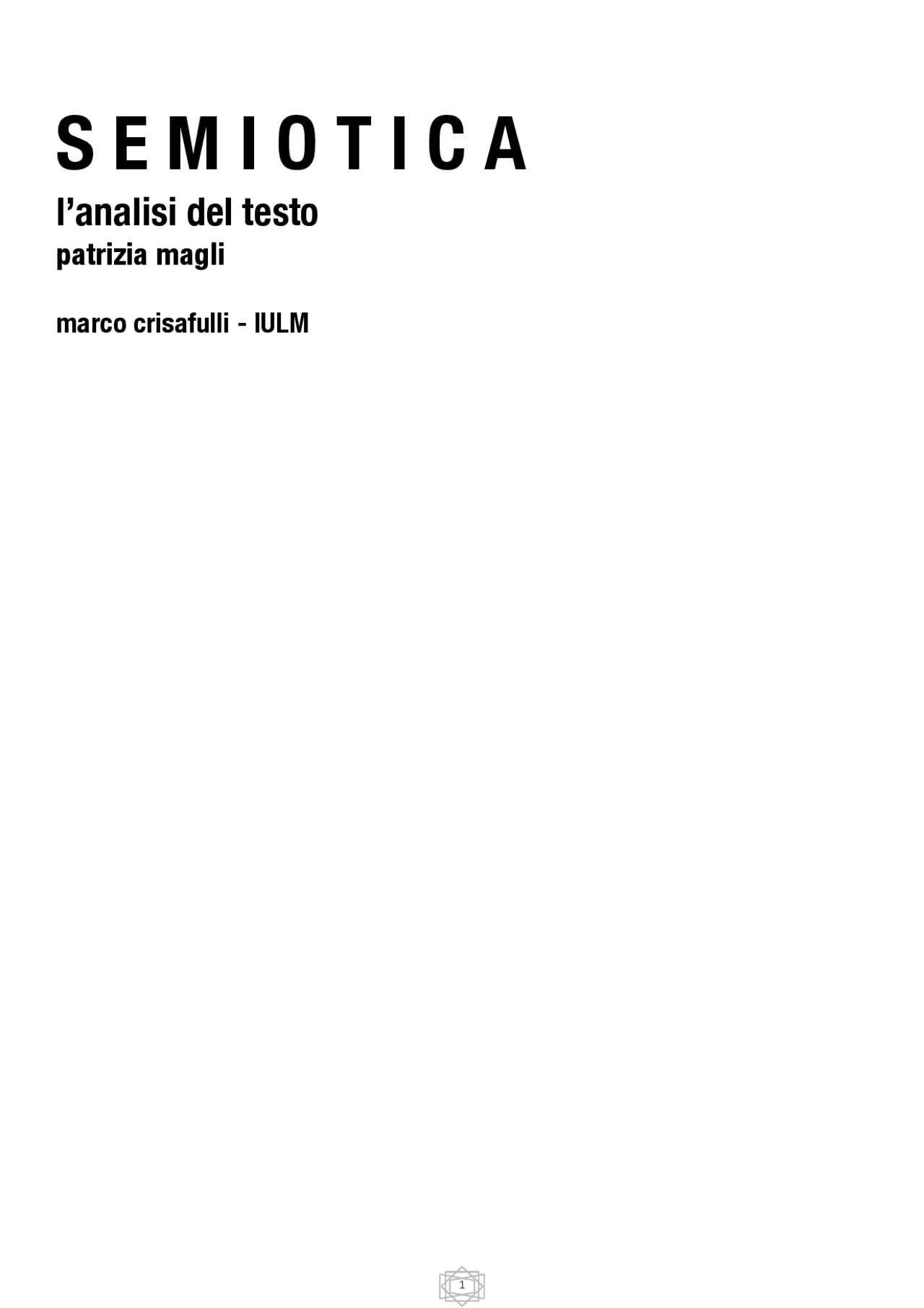 Semiotica Lanalisi Del Testo Docsity