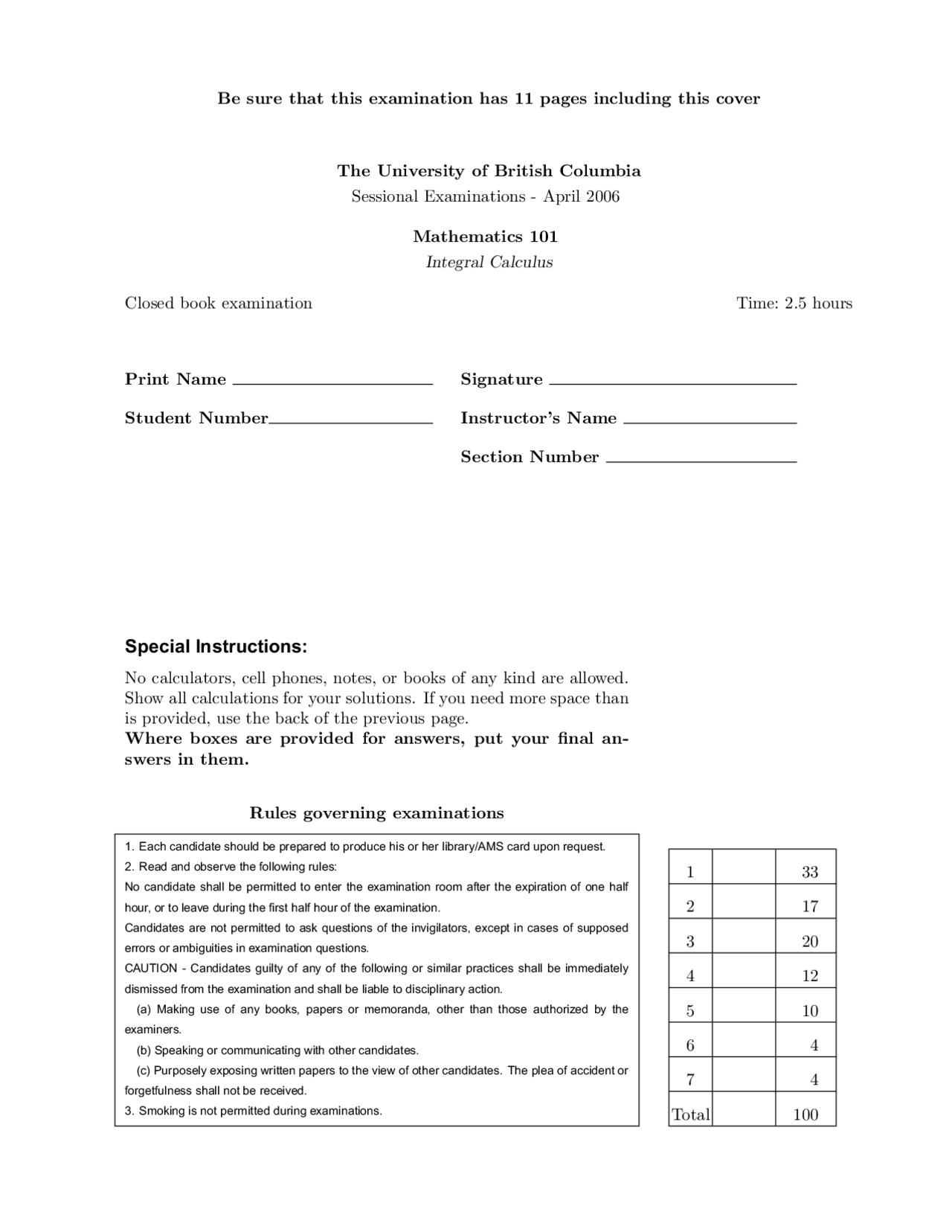 Interval - Integral Calculus - Exam - Docsity