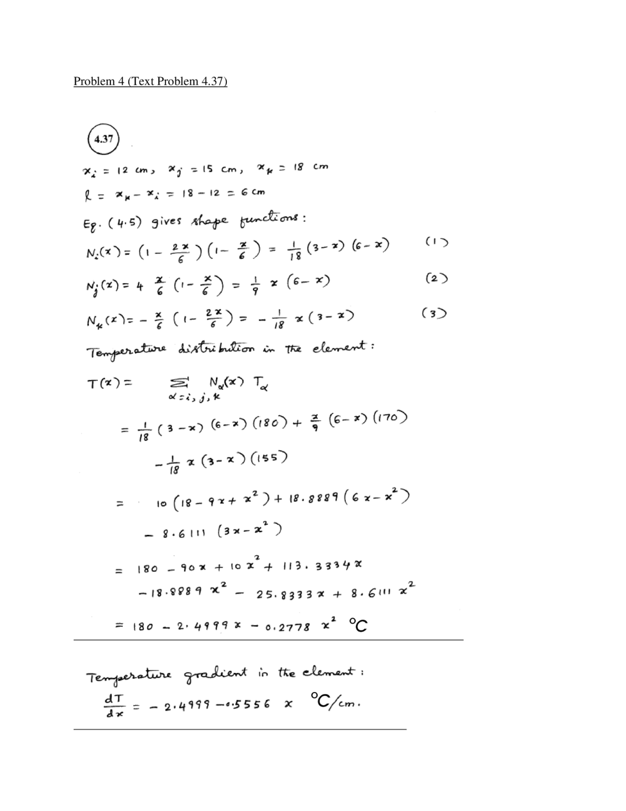 Finite Element Analysis Solution 2 Exercises Mathematical Methods For