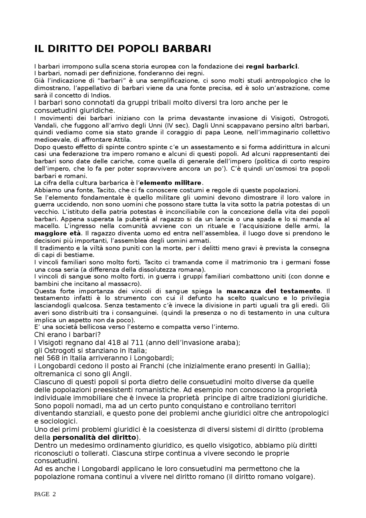 Il diritto dei popoli barbari - Introduzione generale - Storia del ...
