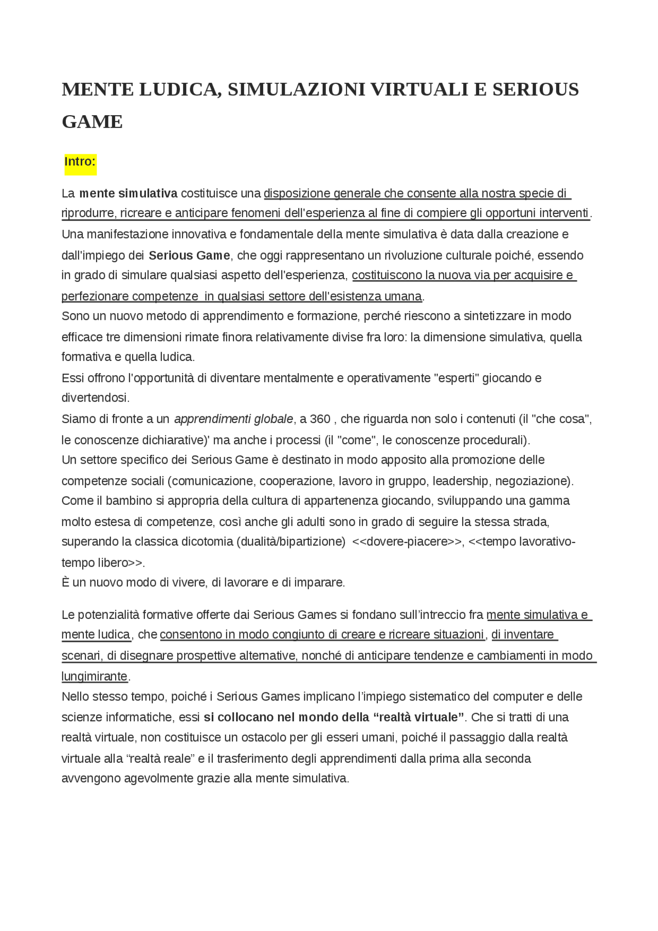 Come Funziona La Nostra Mente Docsity