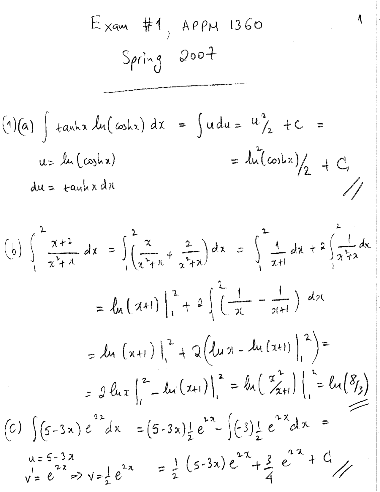 Constructed - Calculus Two - Solved Exam - Docsity