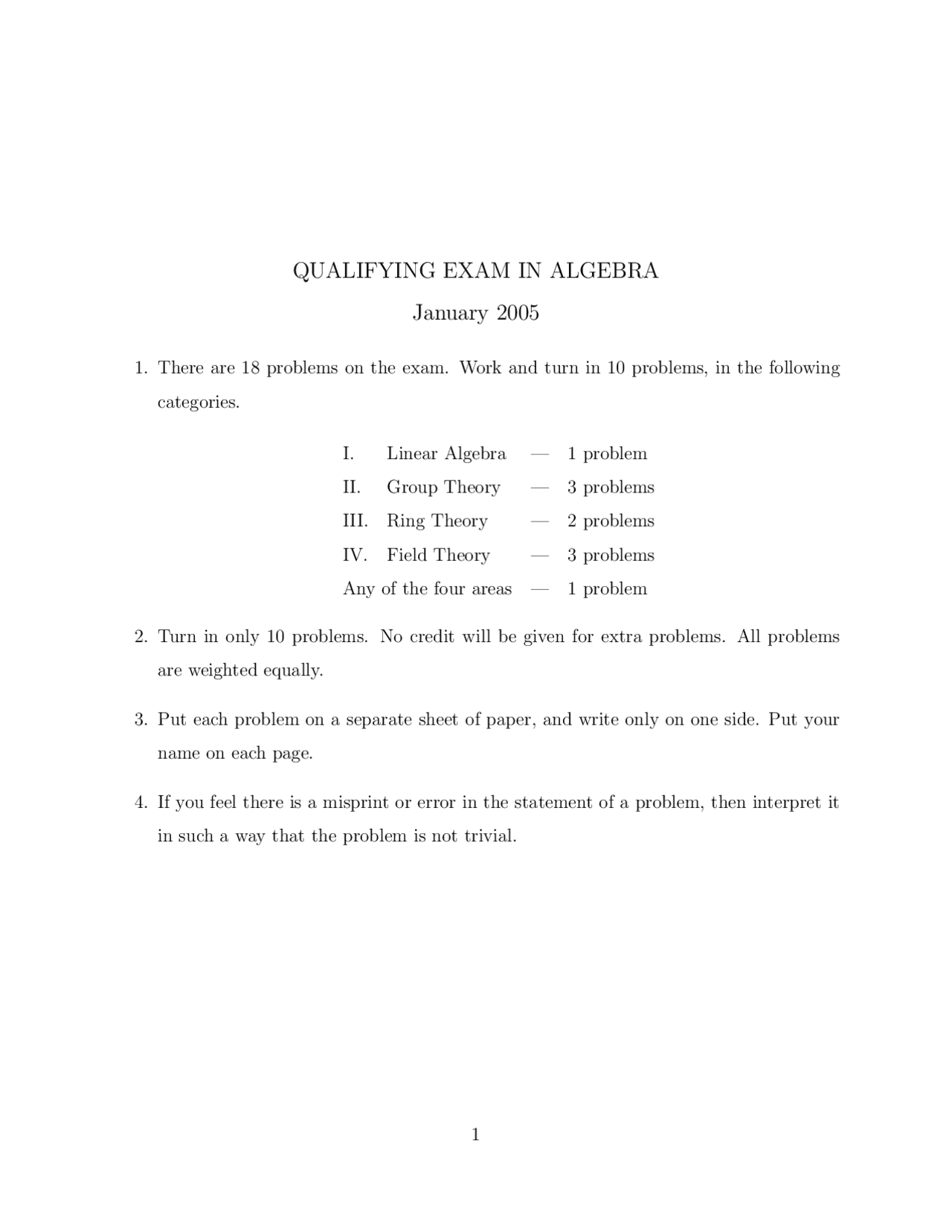 Vector Spaces Abstract Algebra Exam Exams Algebra Docsity