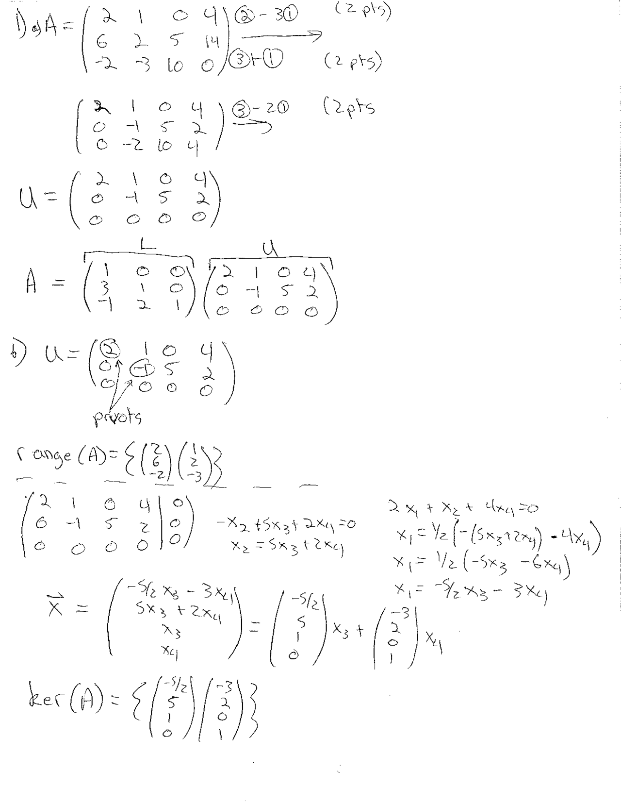 Exhibiting Matrix Methods Solved Exam Docsity