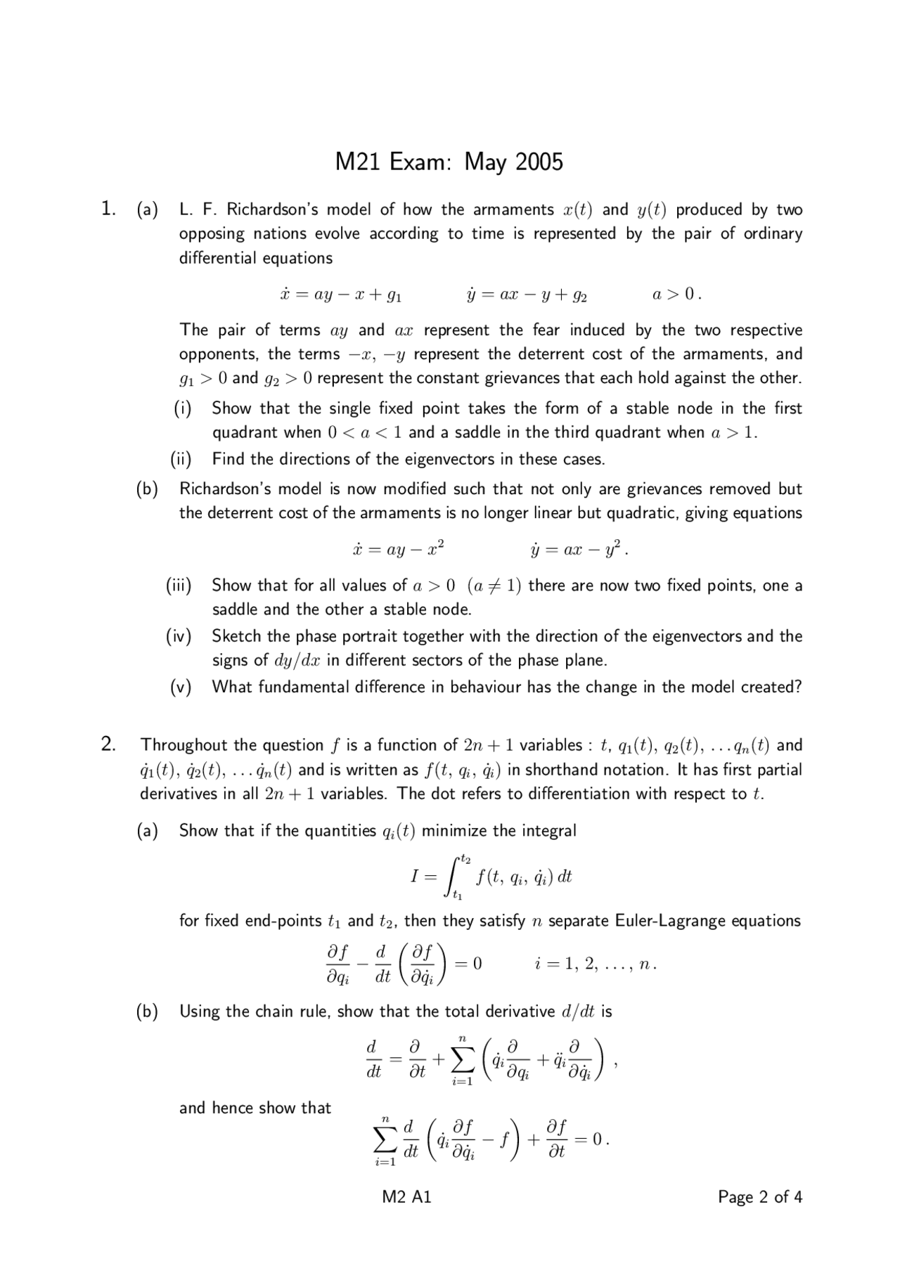 Constant Grievances - Mathematics - Exam - Docsity