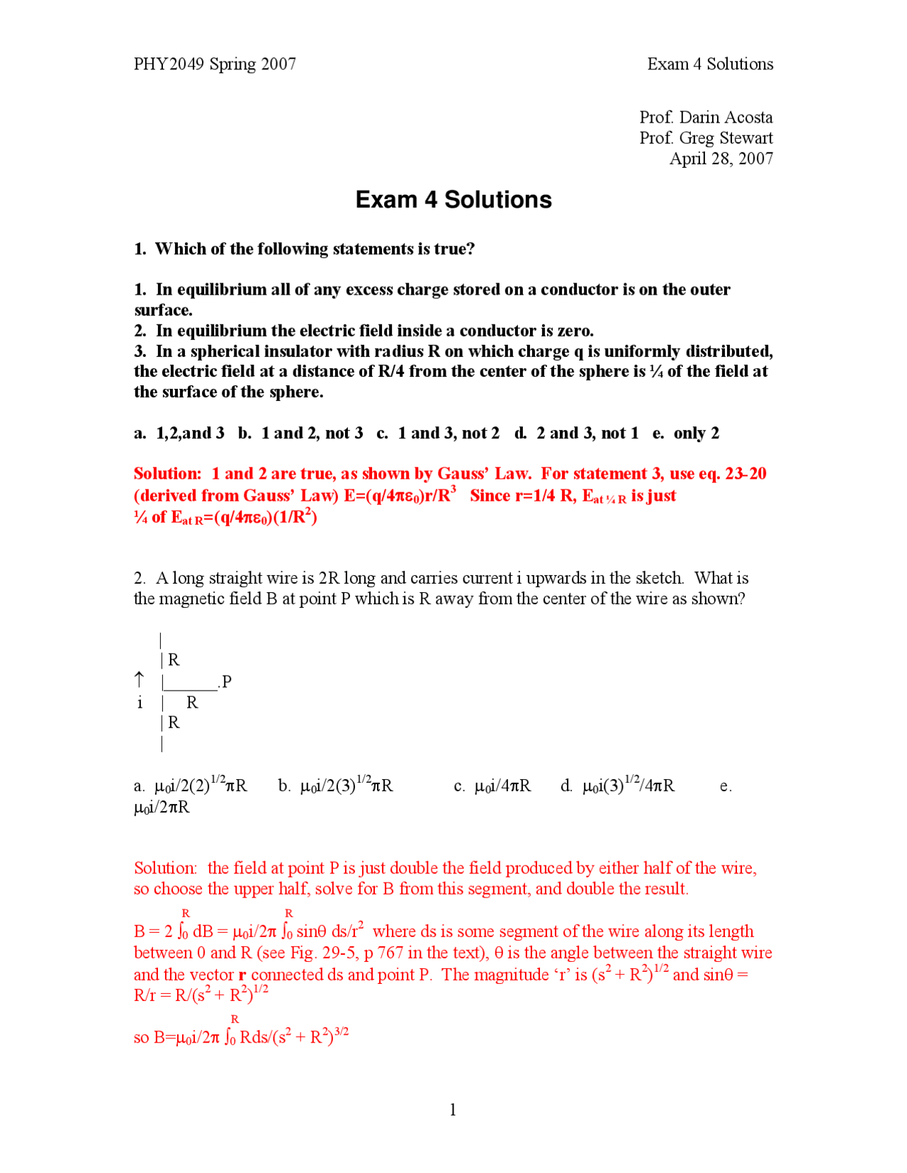 Spherical Insulator Physics With Calculus Solved Exam Docsity