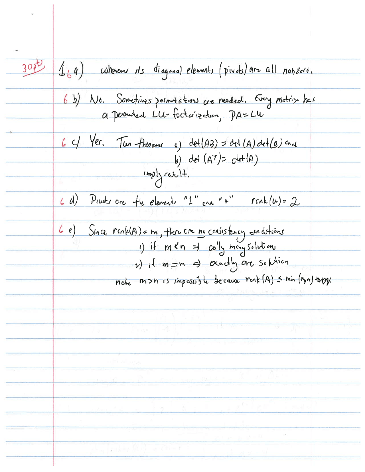 Factorization Matrix Methods Solved Exam Docsity