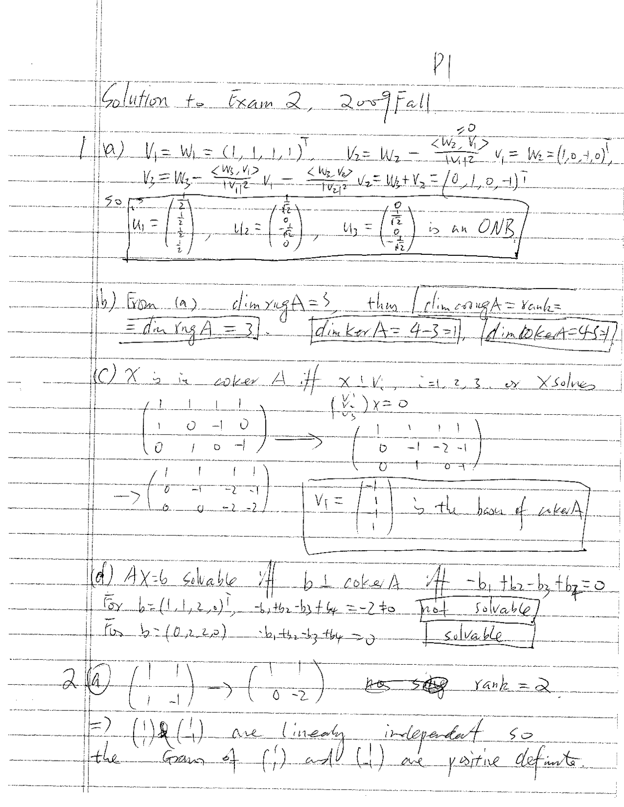 Dimcoker Matrix Methods Solved Exam Docsity