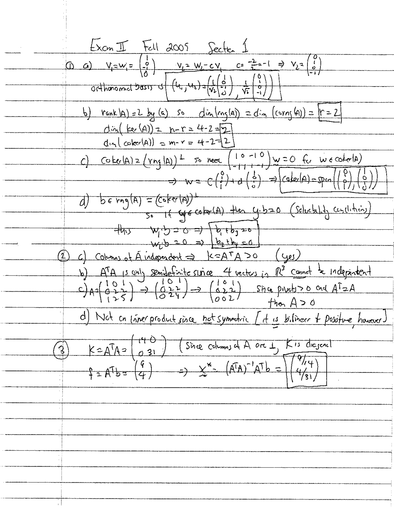 Orthonormal Basis Matrix Methods Solved Exam Docsity
