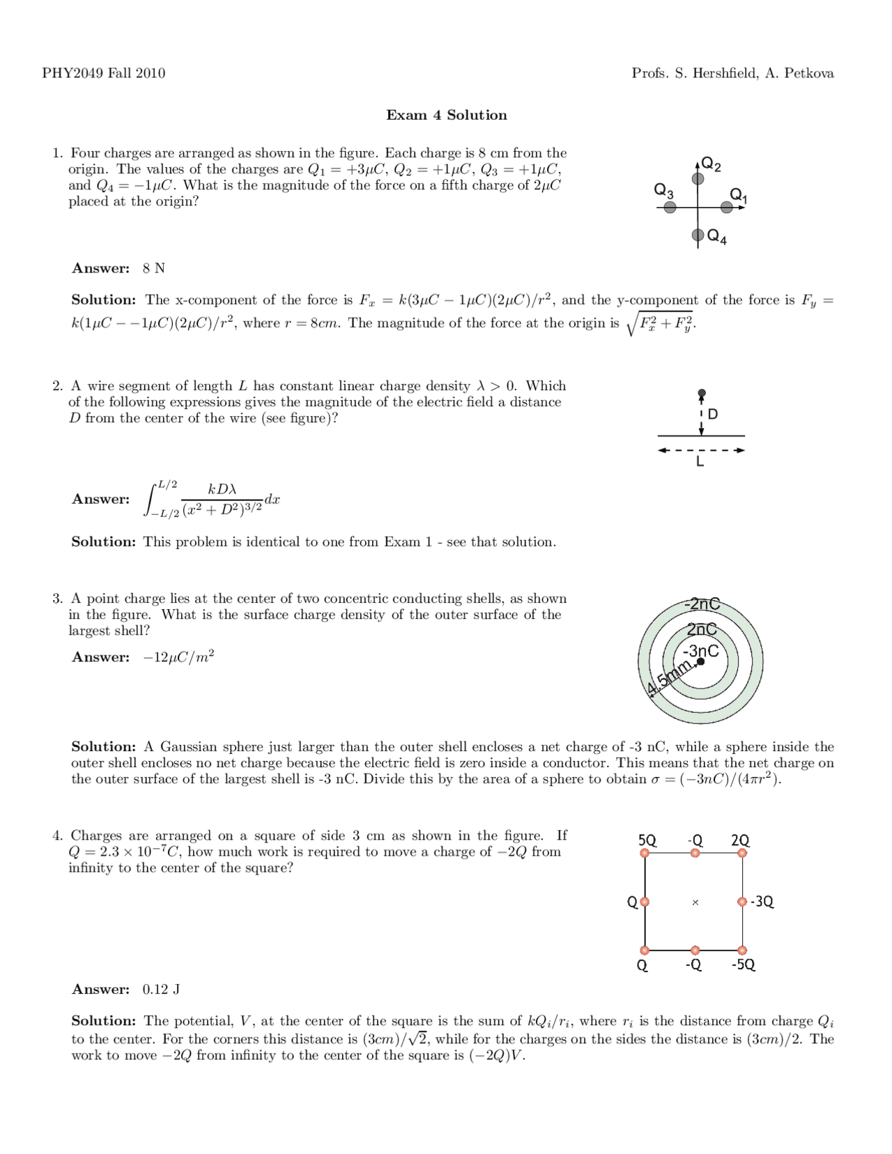 Constant Linear Charge Density Physics With Calculus Solved Exam