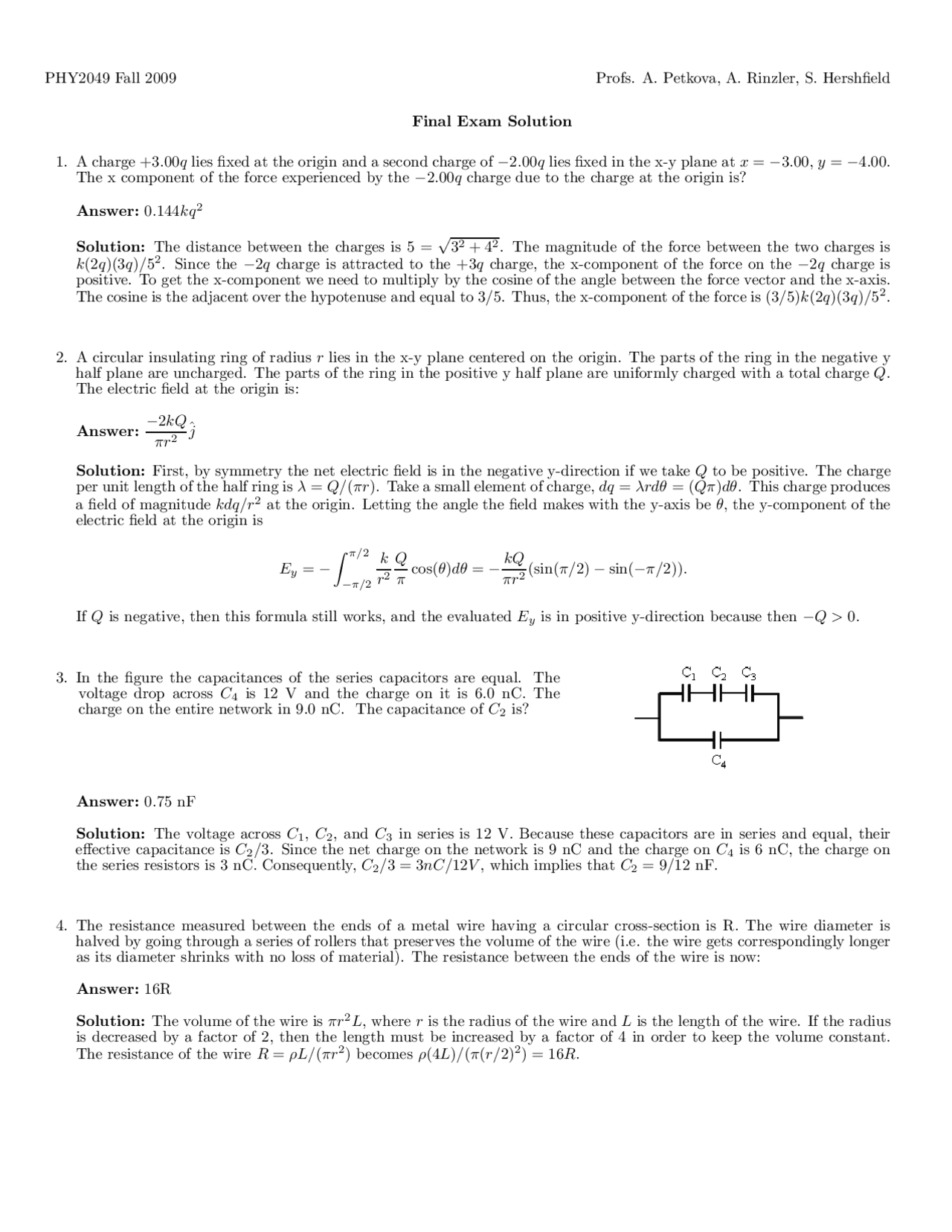 Component Of Force Physics With Calculus Solved Exam Docsity