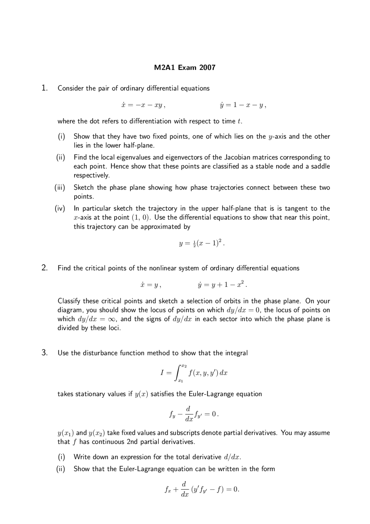 Differentiation Mathematics Exam Docsity