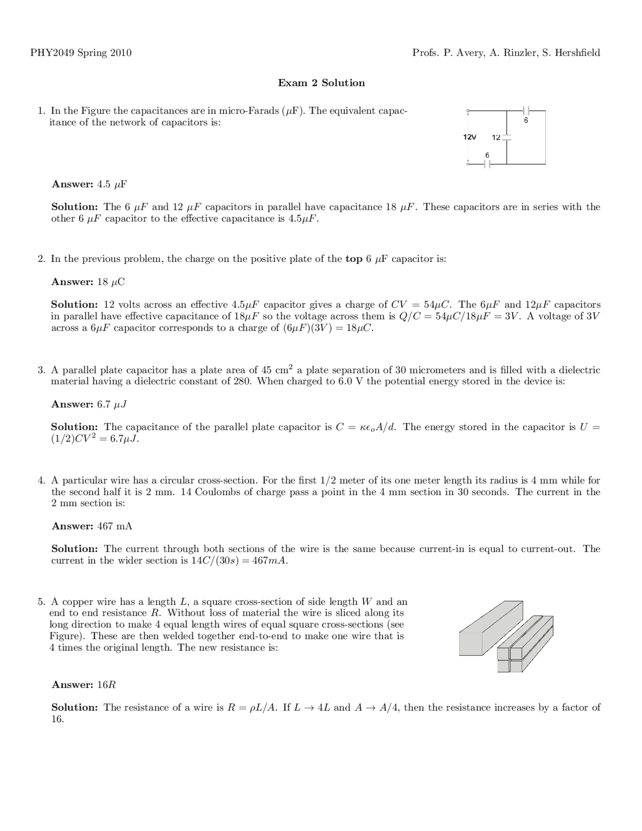 Network Of Capacitors Physics With Calculus Solved Exam Docsity