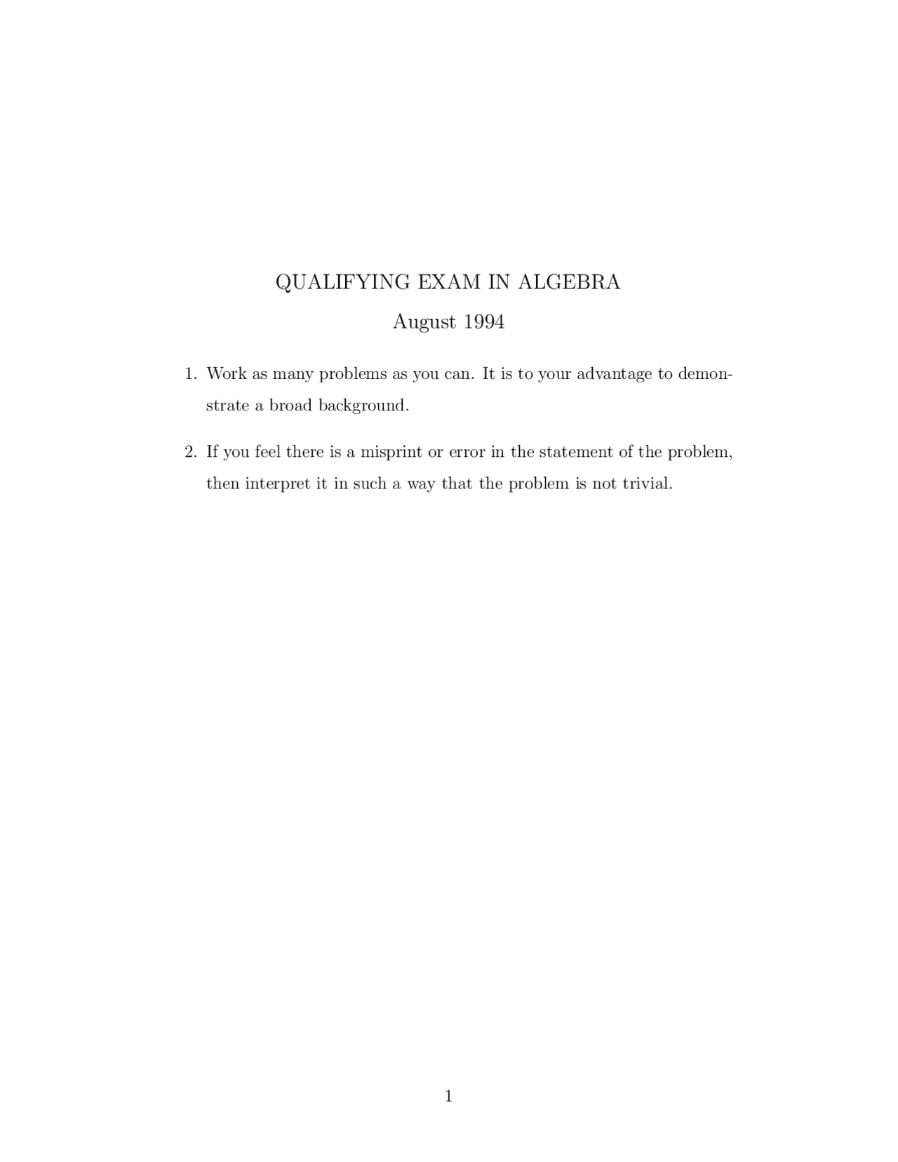 Invertible Abstract Algebra Exam Docsity