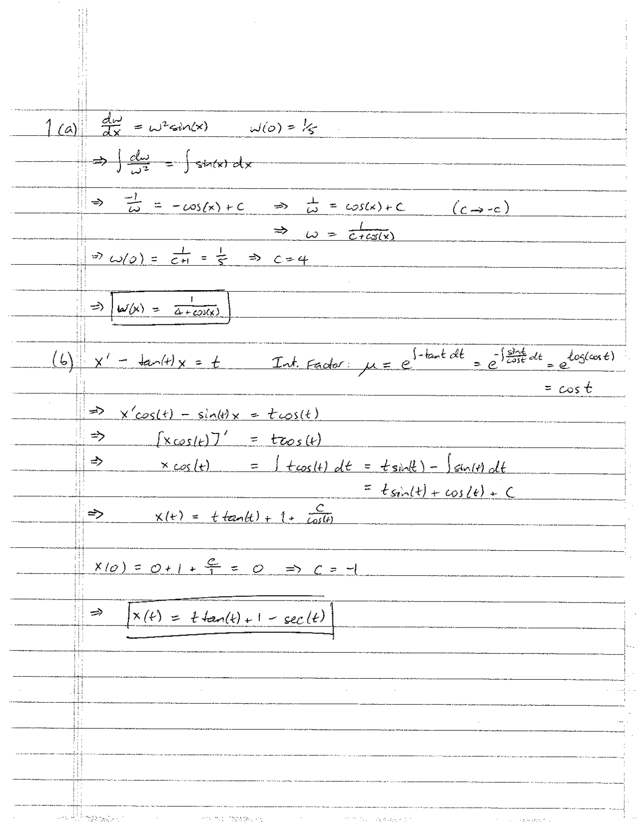 Appropriate Method - Differential Equations and Linear Algebra - Solved Exam | Exams Linear ...