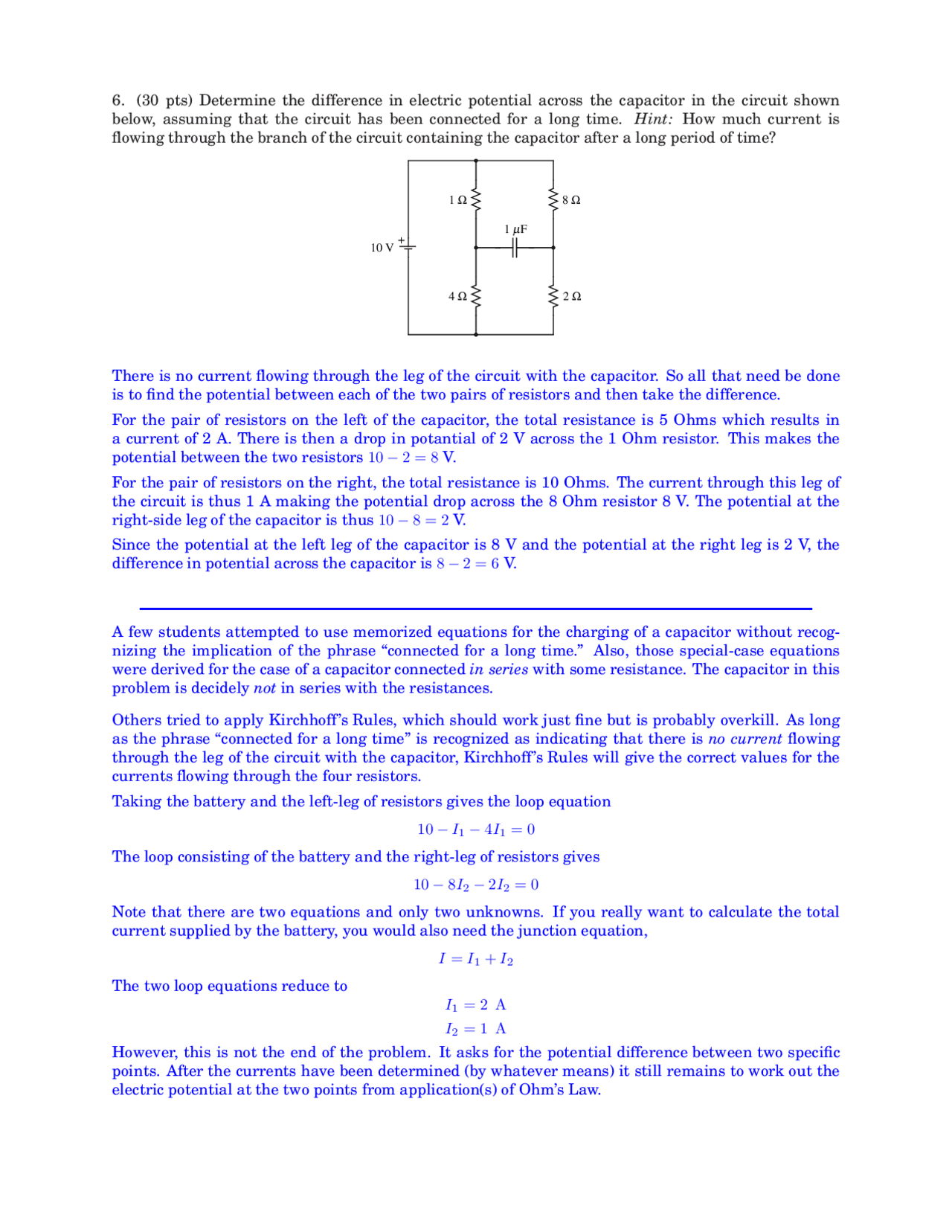 Difference in Electric Potential - General Physics - Solved Past Paper - Docsity
