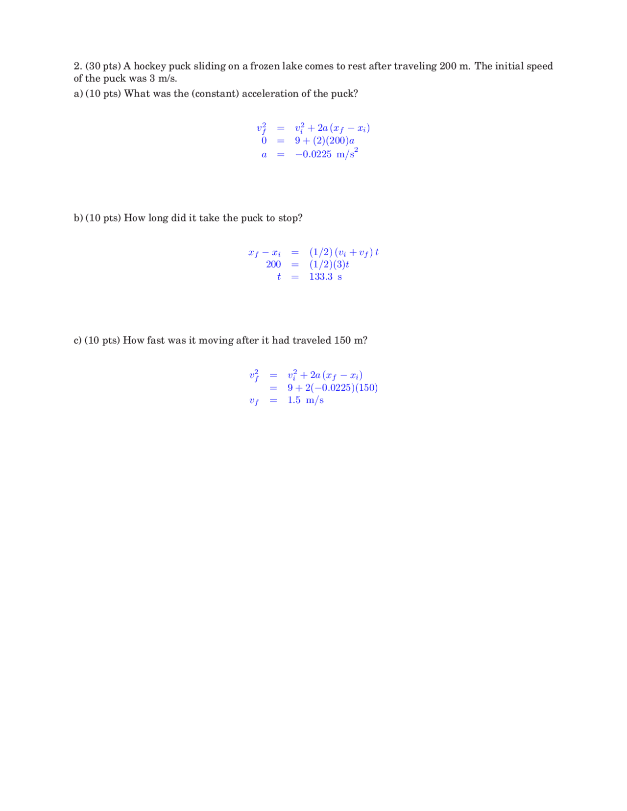Initial Speed General Physics Solved Past Paper Docsity