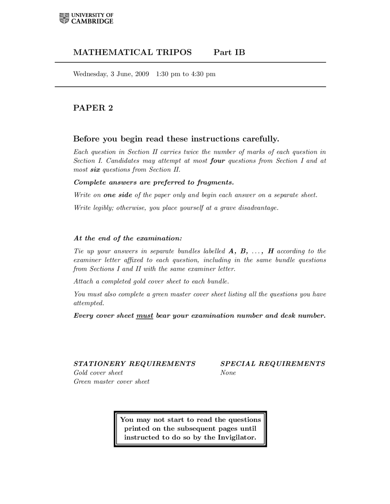 Vector Space Mathematics Exam Docsity