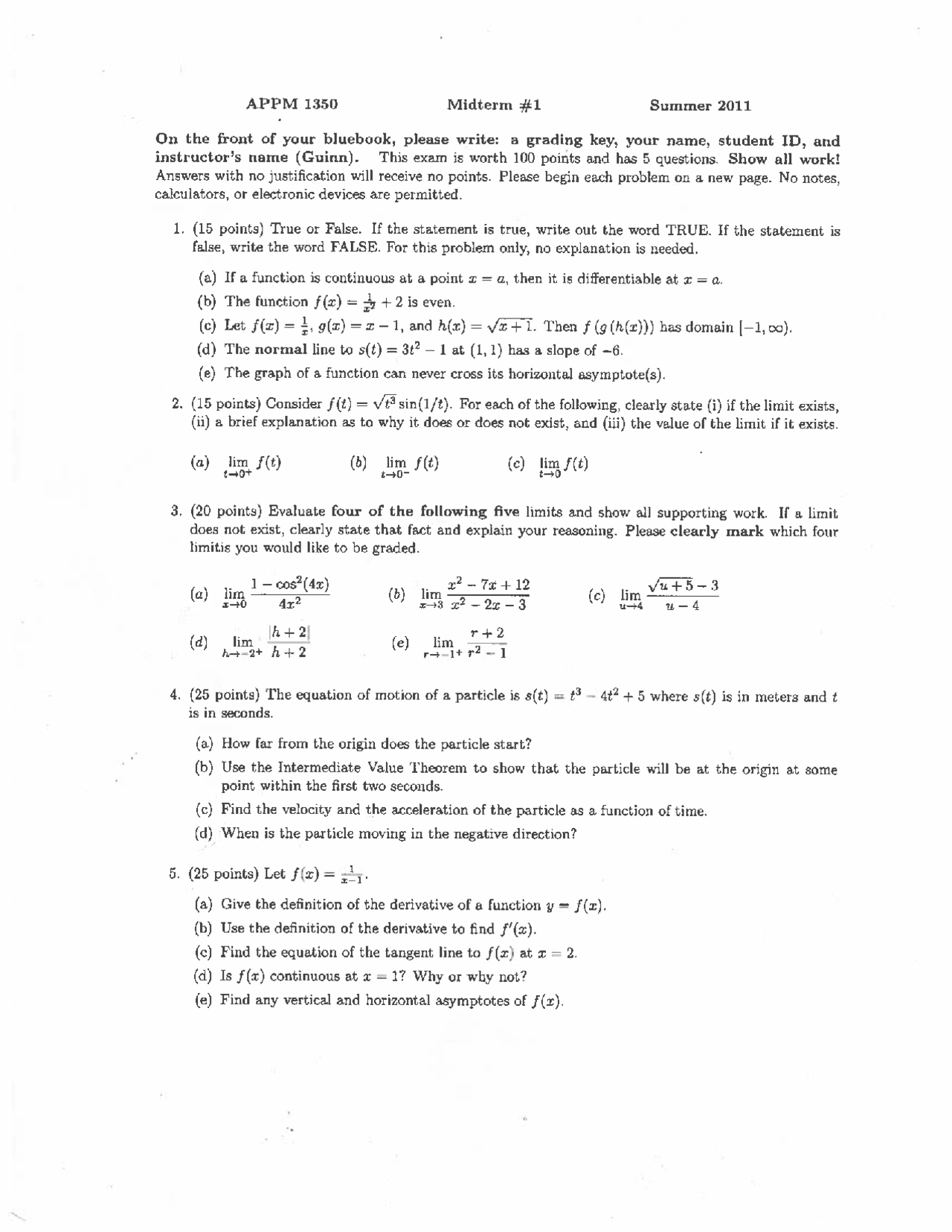 Odd Calculus One For Engineers Solved Exam Docsity