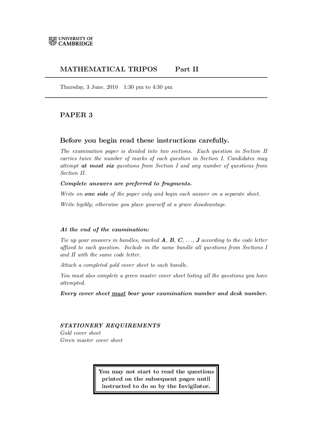 Every Solution Mathematics Exam Docsity