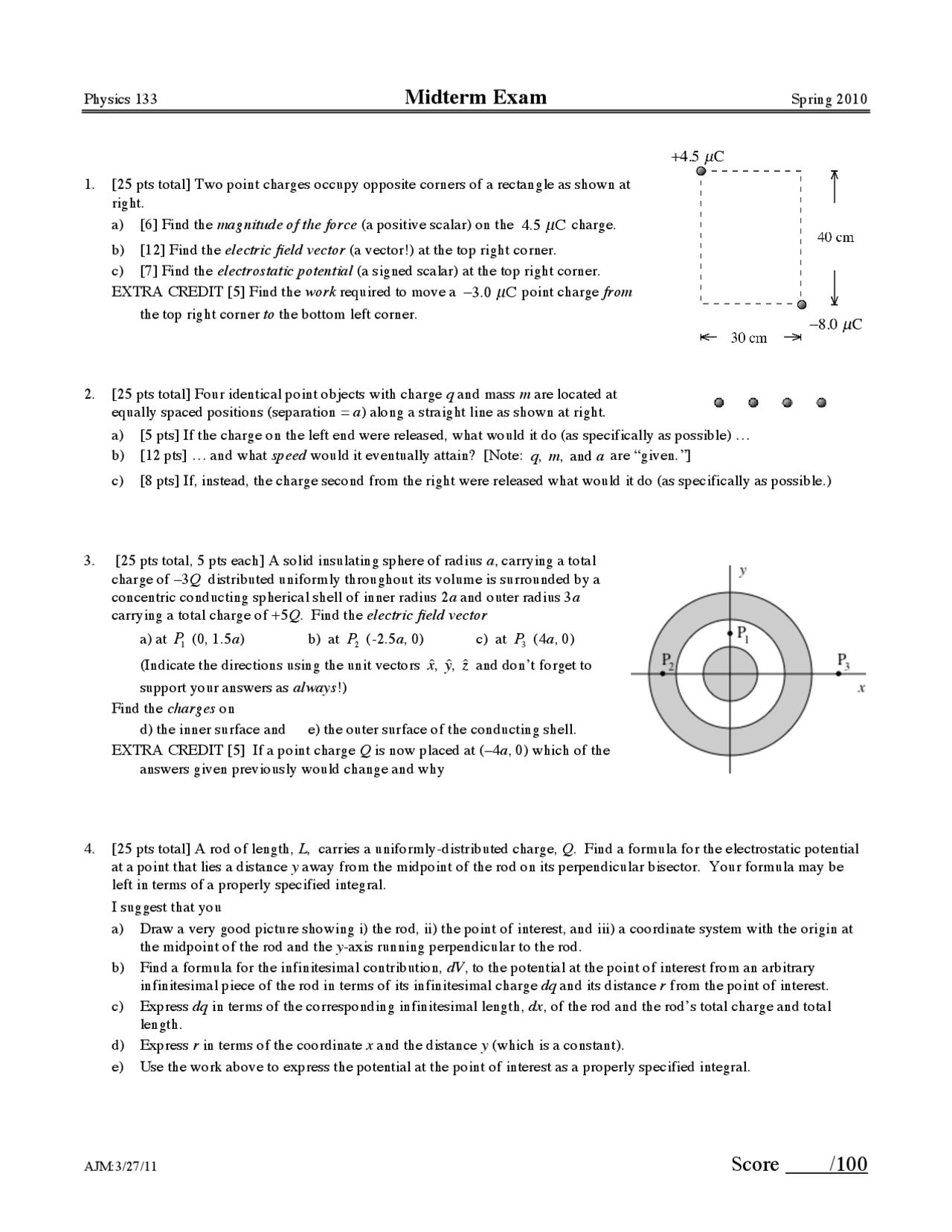 Infinitesimal Contribution General Physics Past Paper Docsity