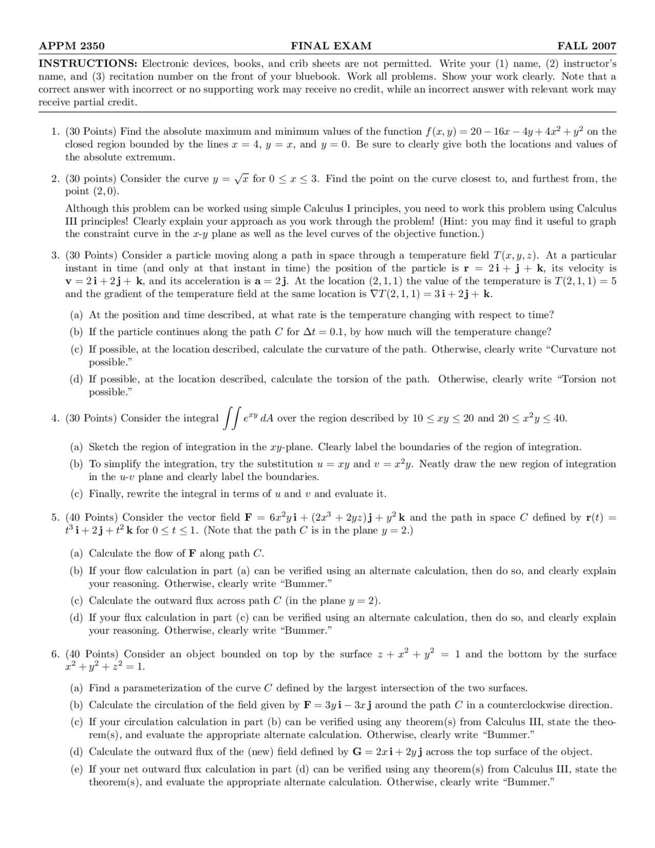 Acceleration Calculus Three Exam Docsity