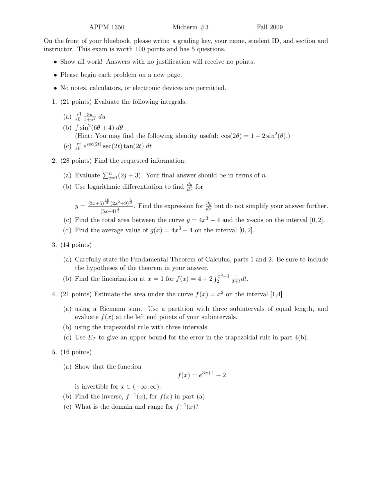 Logarithmic Differentiation Calculus One For Engineers Exam Docsity