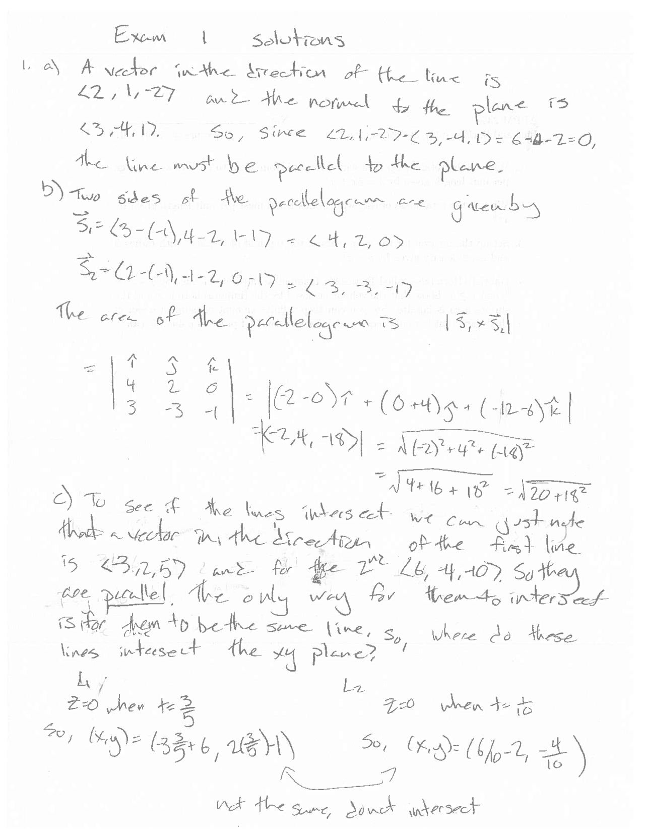 Parallelogram Calculus Three Solved Exam Docsity